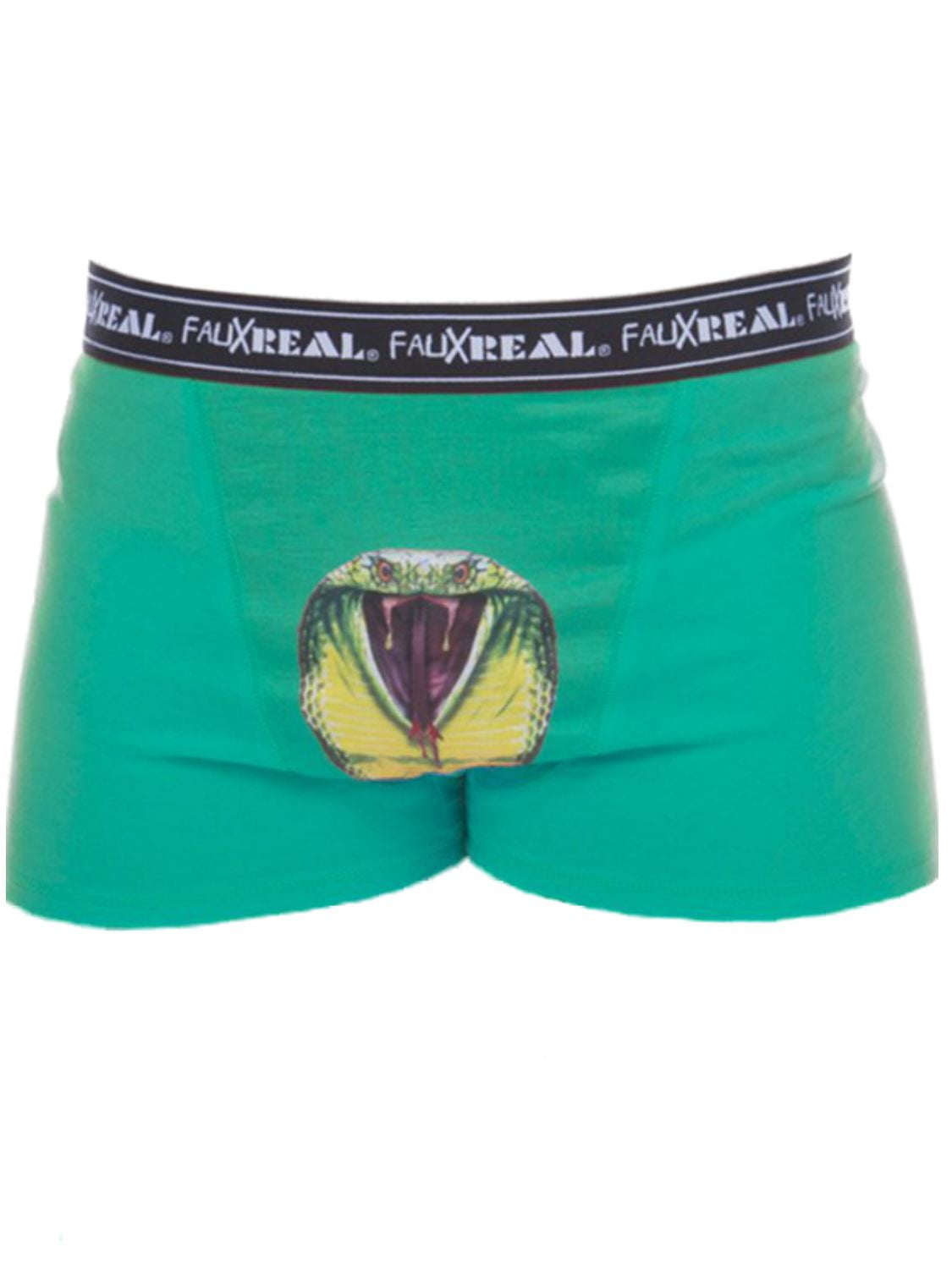 Faux Real Mens Funny Green King Cobra Boxer Briefs Snake Boxer Shorts X ...