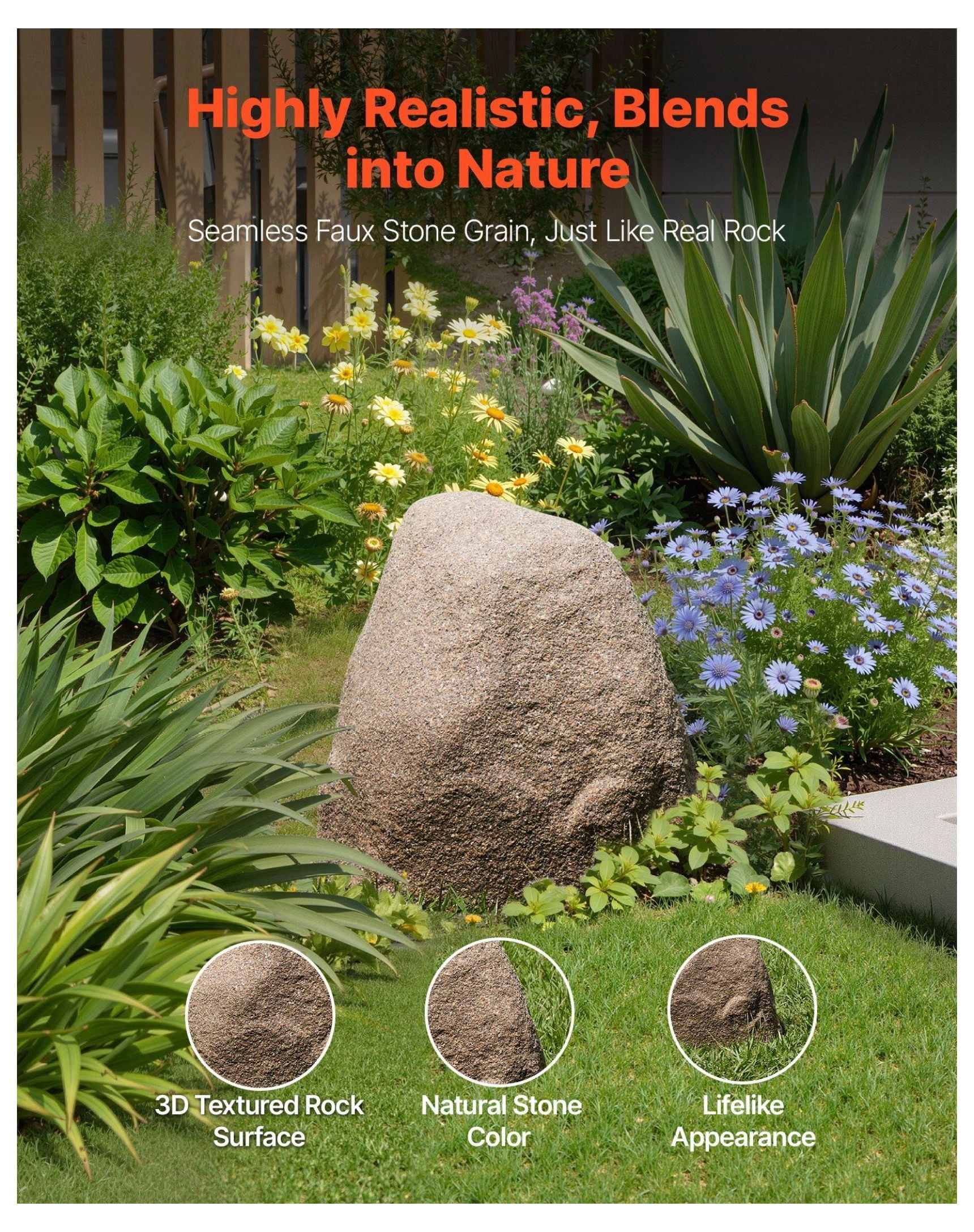 Faux Rock Cover - Outdoor Fake Rock Well Pump Cover, Realistic Stone ...