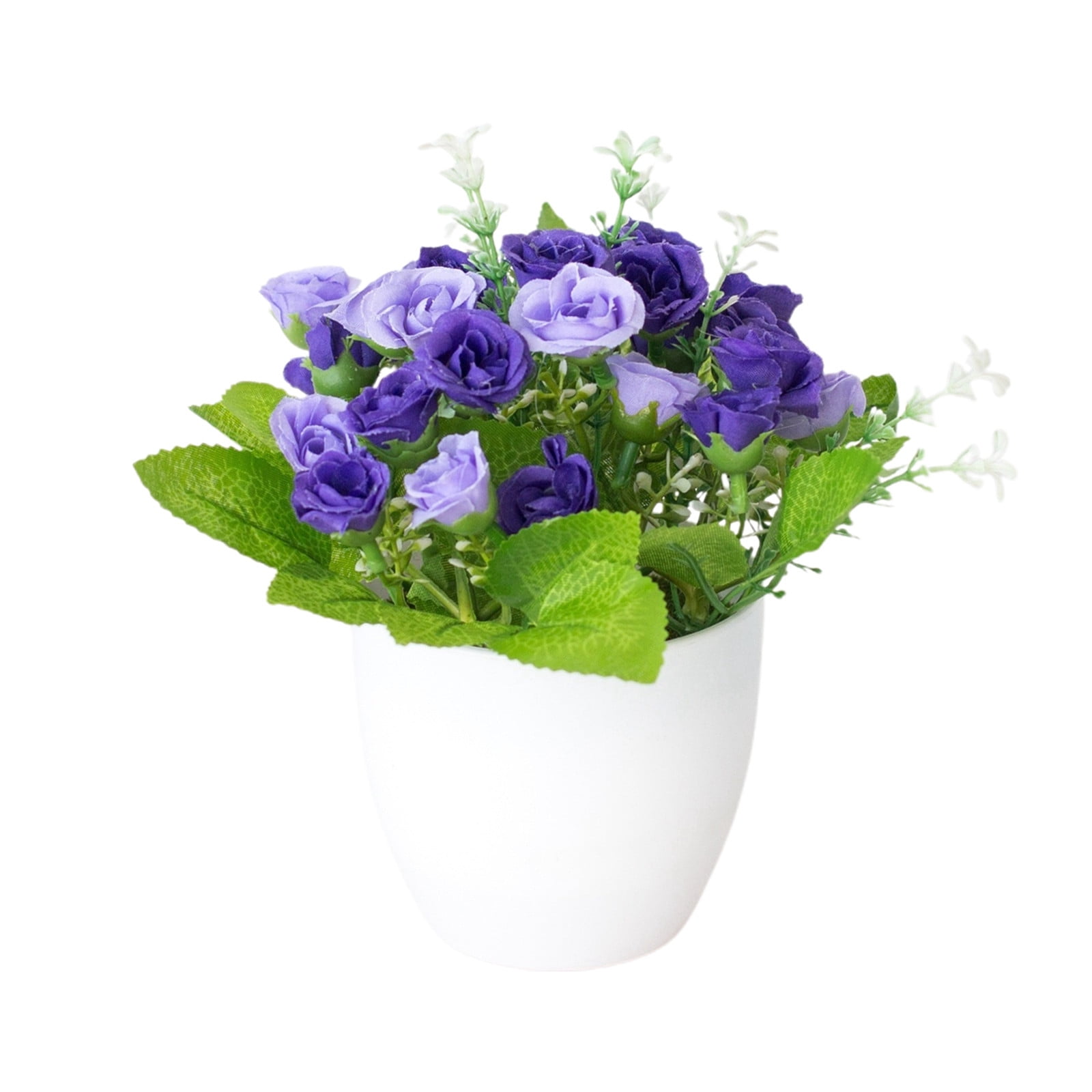 Rose Bonsai with Pot, Artificial Flower for Home and Office Decor, 7 ...