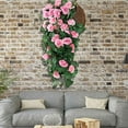 Faux Rose Flowers Hanging Basket Artificial Spring Hanging Flowers for ...