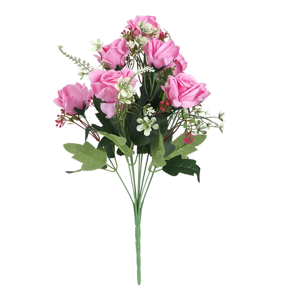 Faux Roses, Plastic Fake Flowers With Realistic Stem, Washable Eco ...