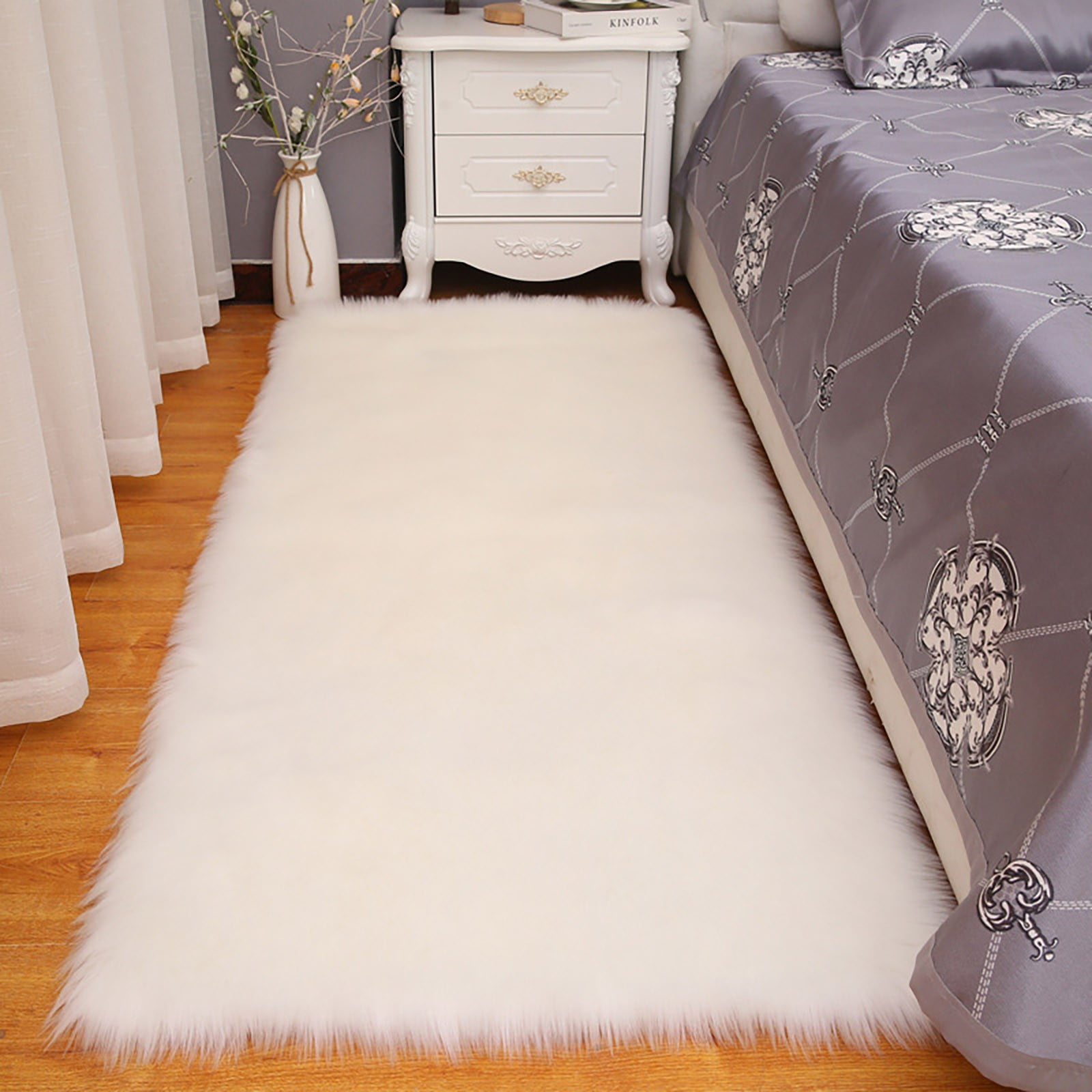 FIGHTY Faux Rug For Bedroom Rug Shag Rug For Sofa Couch Seat Cushion ...