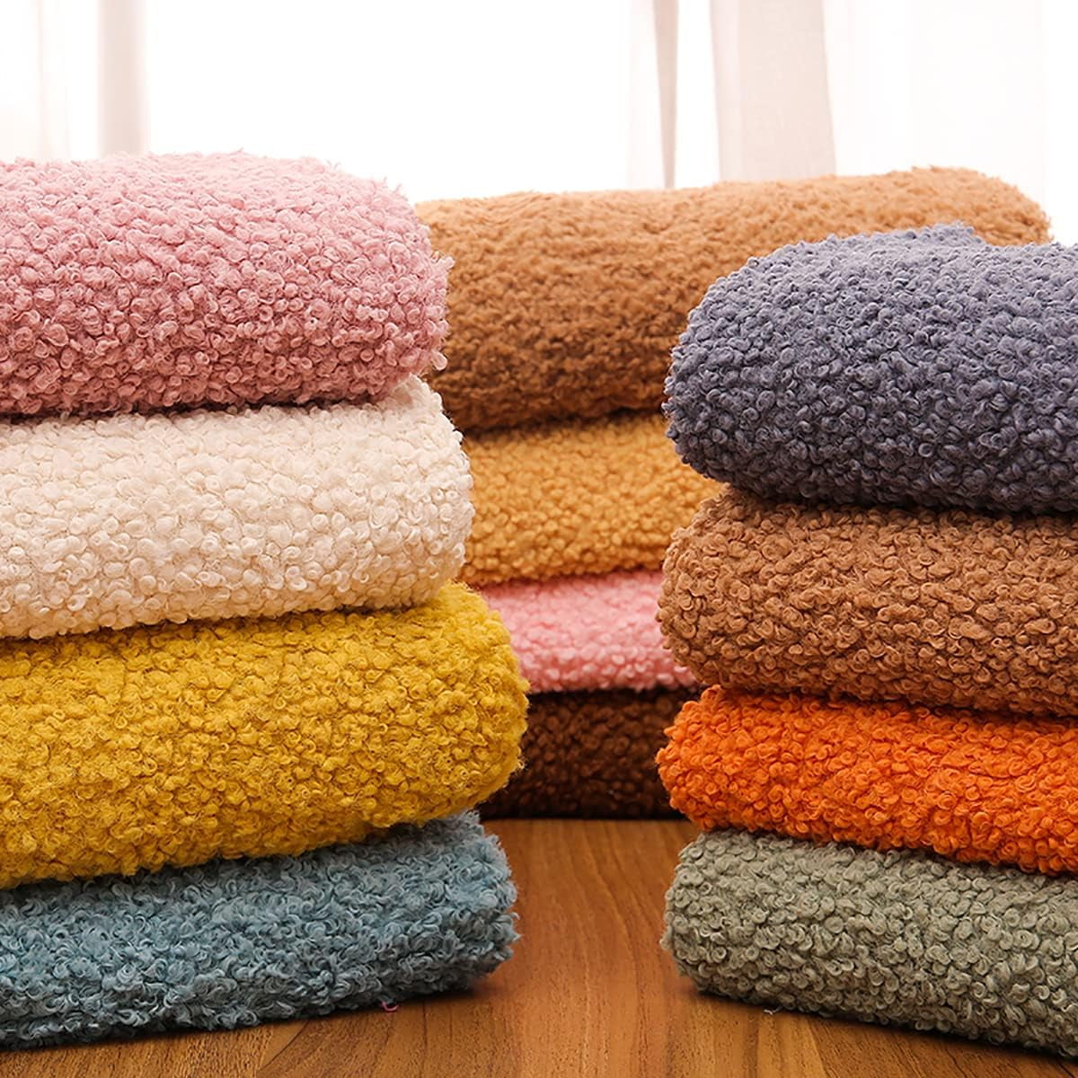 Faux Sheepskin Fleece Fabric 160x50cm DIY Material Sewing Lambs Wool ...