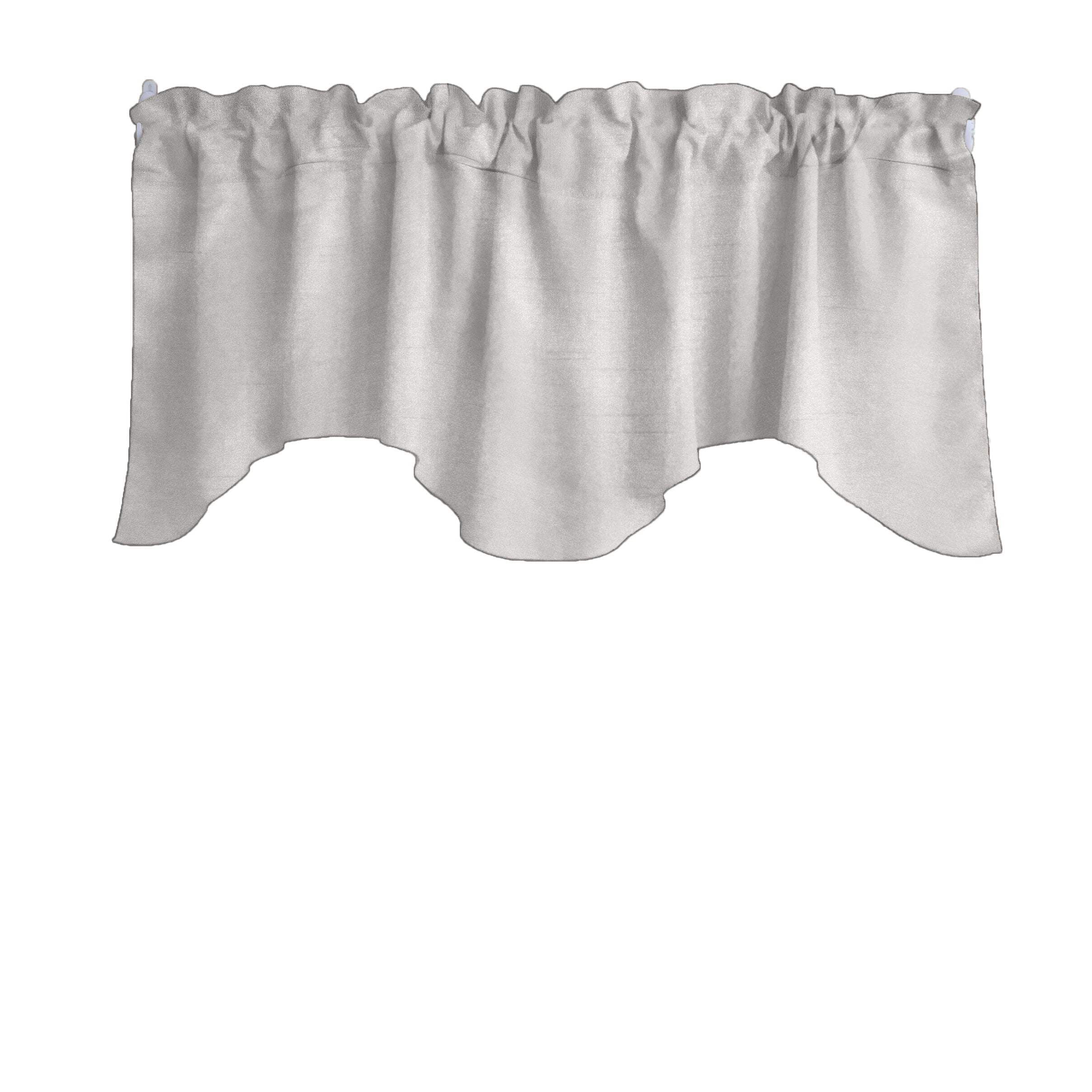Faux Silk Dupioni Solid Scalloped Window Valance 58" Wide / 20" Tall ...