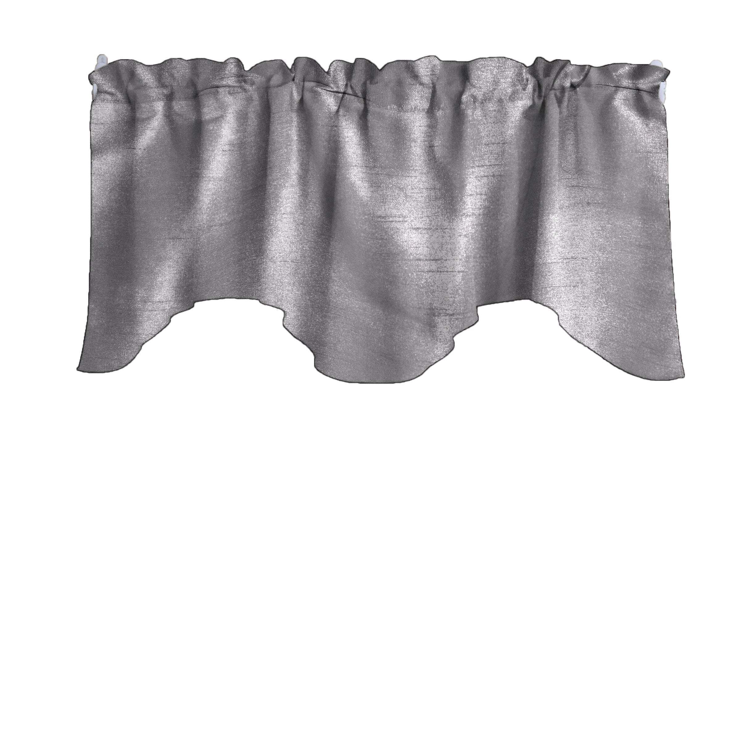 Faux Silk Dupioni Solid Scalloped Window Valance 58" Wide / 20" Tall ...