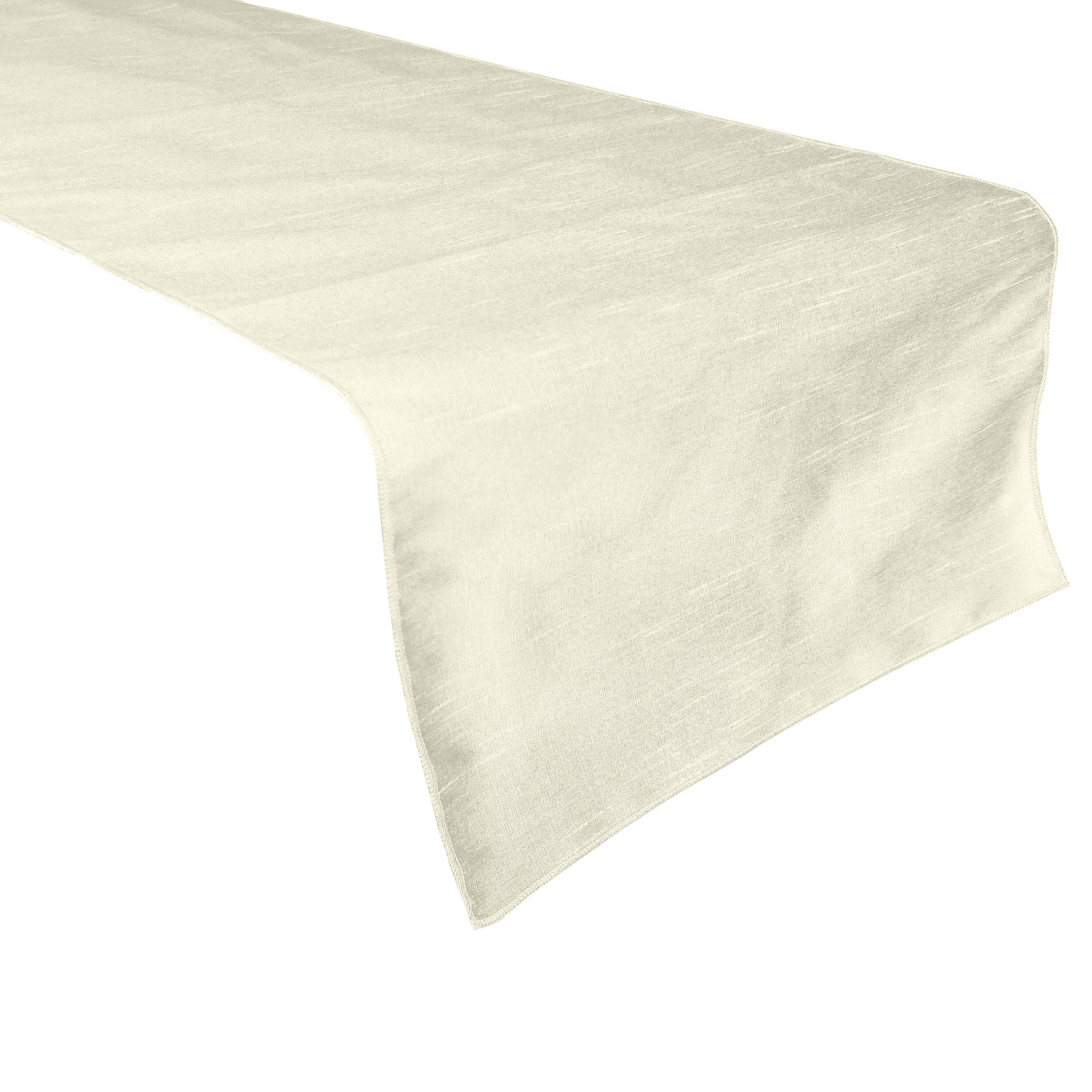 Faux Silk Dupioni Table Runner Ivory - Walmart.com