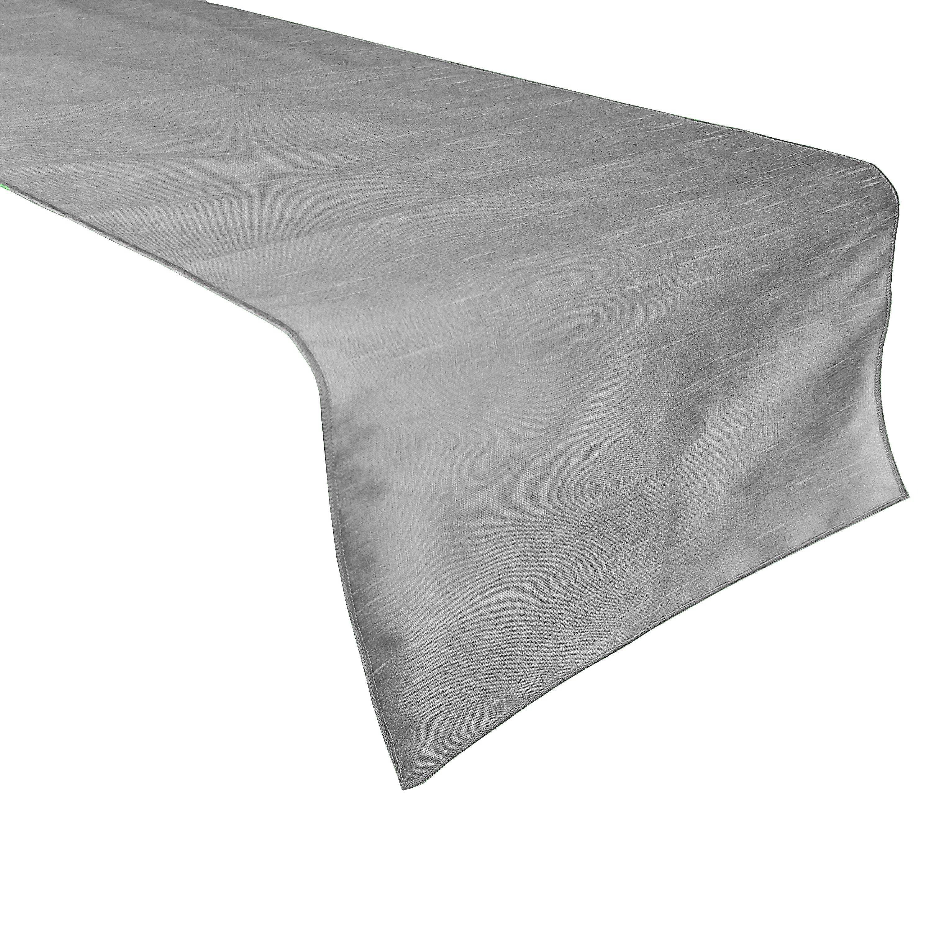Faux Silk Dupioni Table Runner Silver Grey - Walmart.com