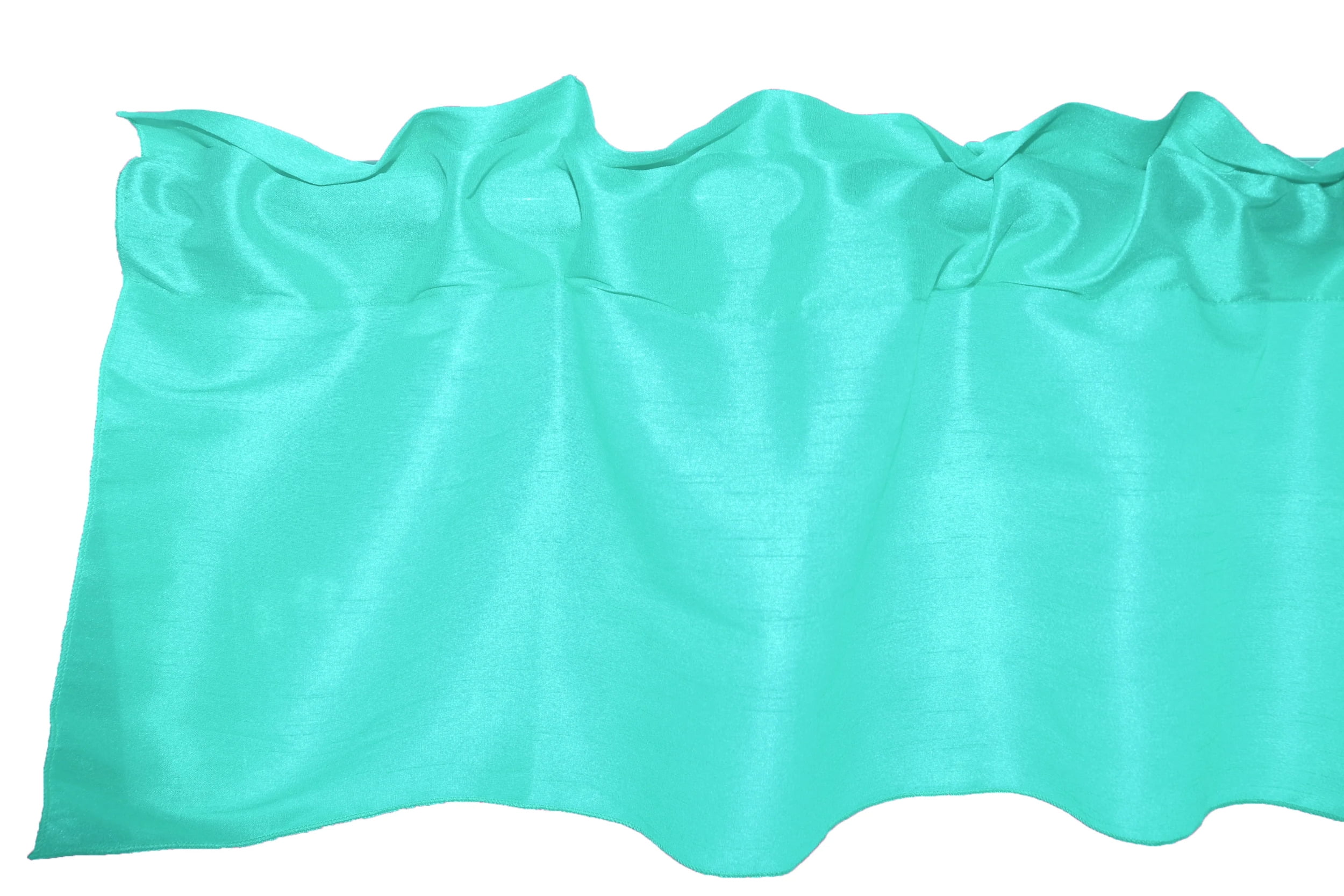 Faux Silk Dupioni Window Valance 56 Inch Wide Aqua - Walmart.com