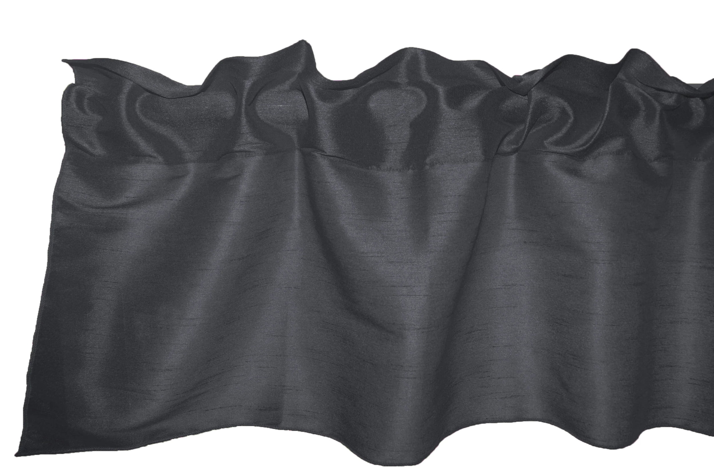 Faux Silk Dupioni Window Valance 56 Inch Wide Charcoal - Walmart.com