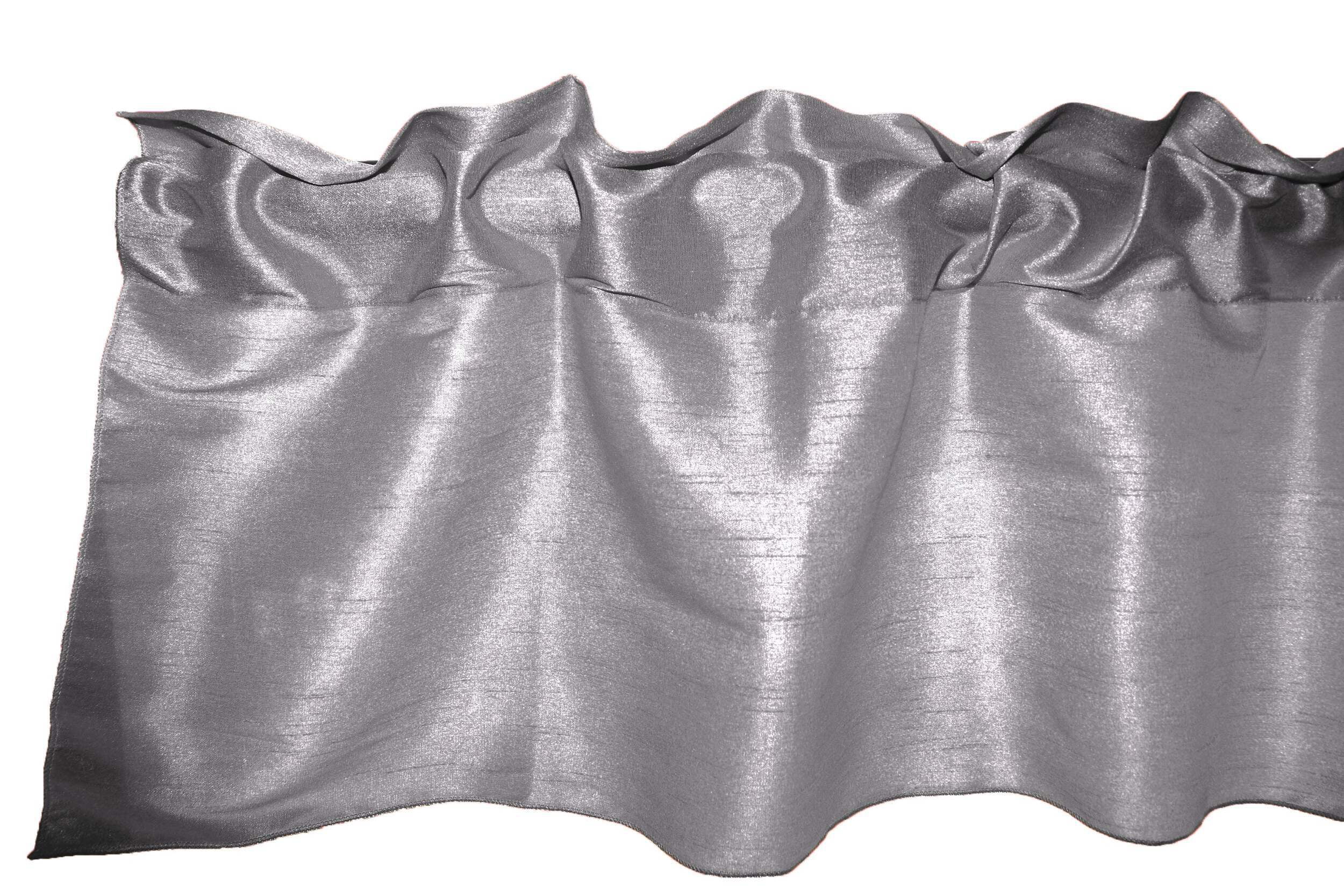 Faux Silk Dupioni Window Valance 56 Inch Wide Grey Silver - Walmart.com
