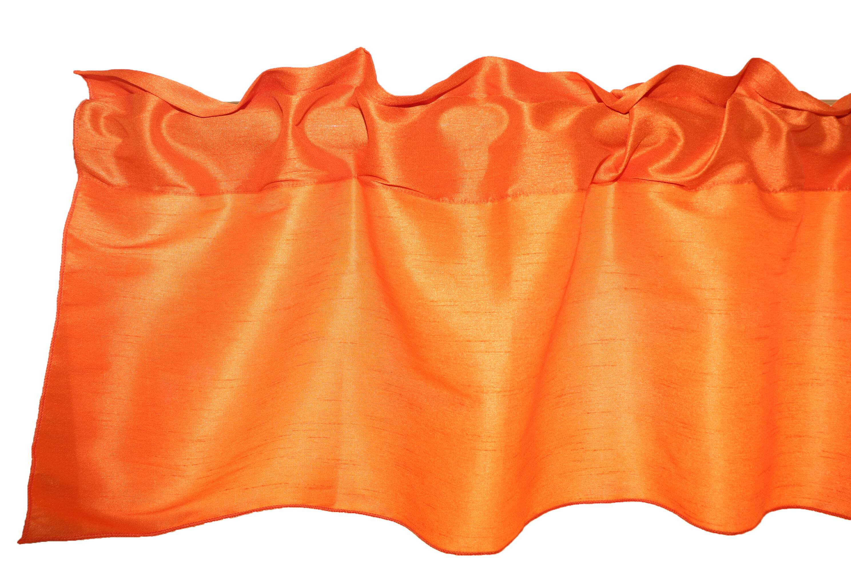 Faux Silk Dupioni Window Valance 56 Inch Wide Orange - Walmart.com