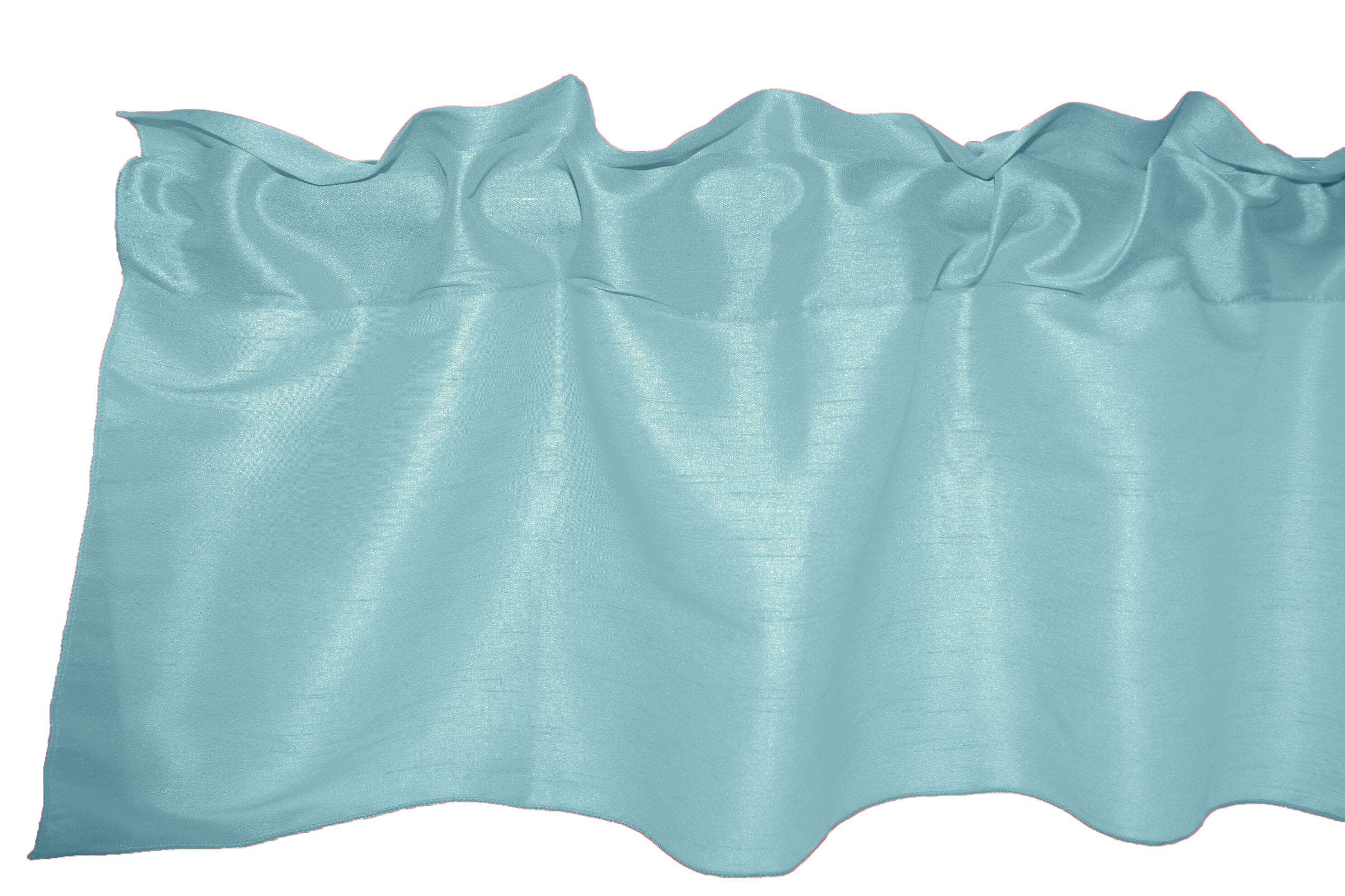 Faux Silk Dupioni Window Valance 56 Inch Wide Sky Blue - Walmart.com