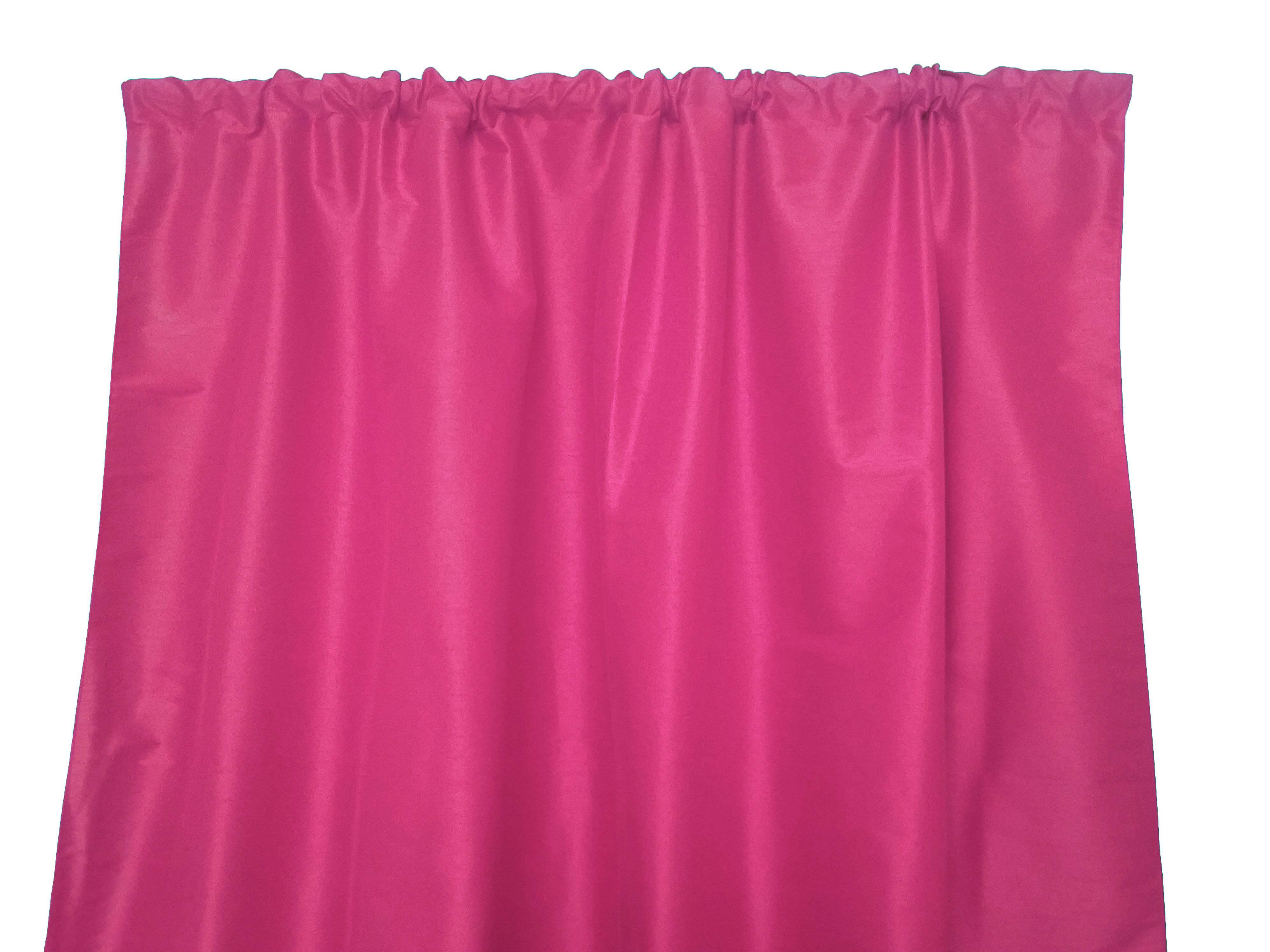 Faux Silk Solid Dupioni Window Curtain 56 Inch Wide Fuchsia - Walmart.com