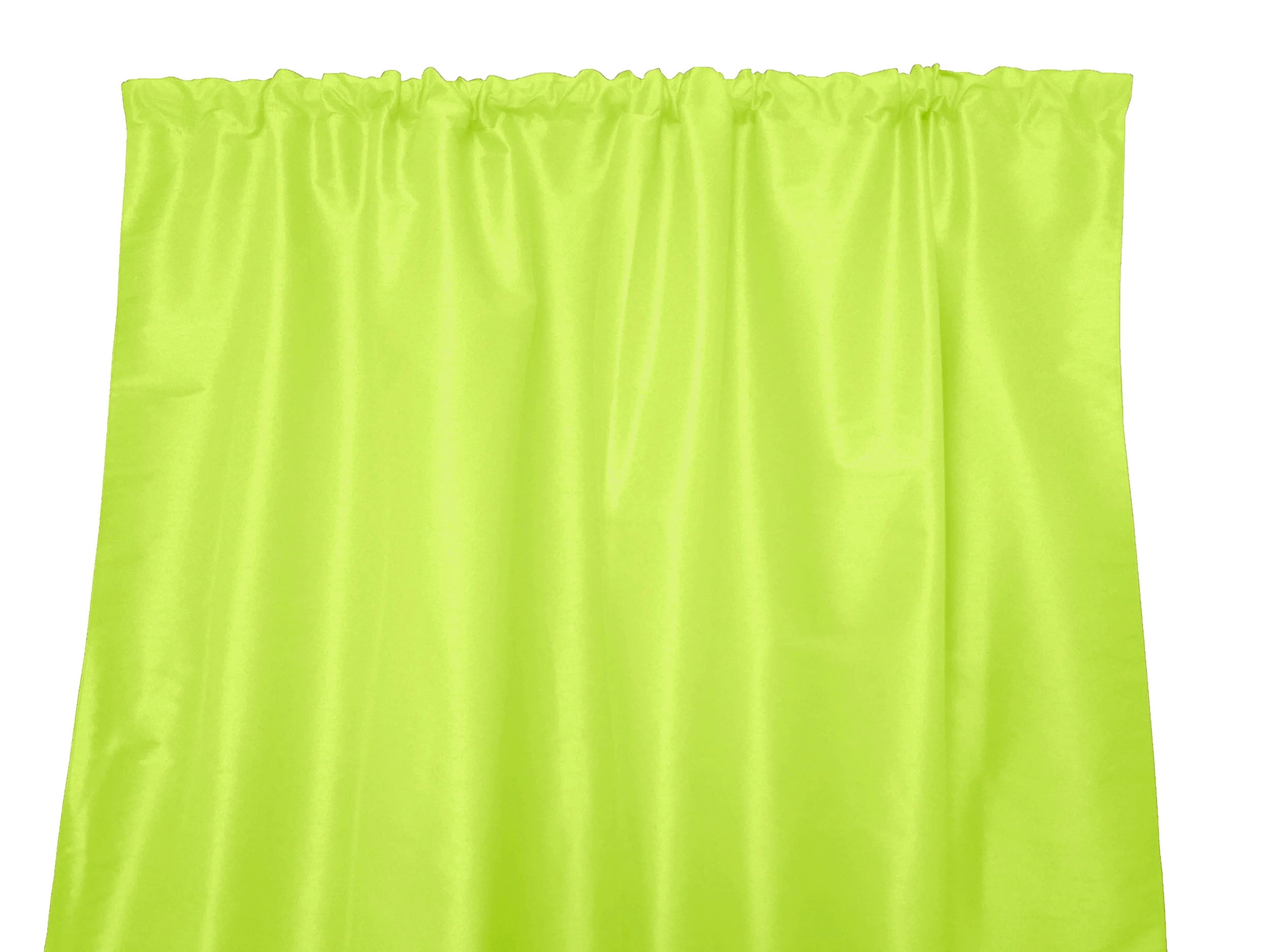 Faux Silk Solid Dupioni Window Curtain 56 Inch Wide Lime Green ...