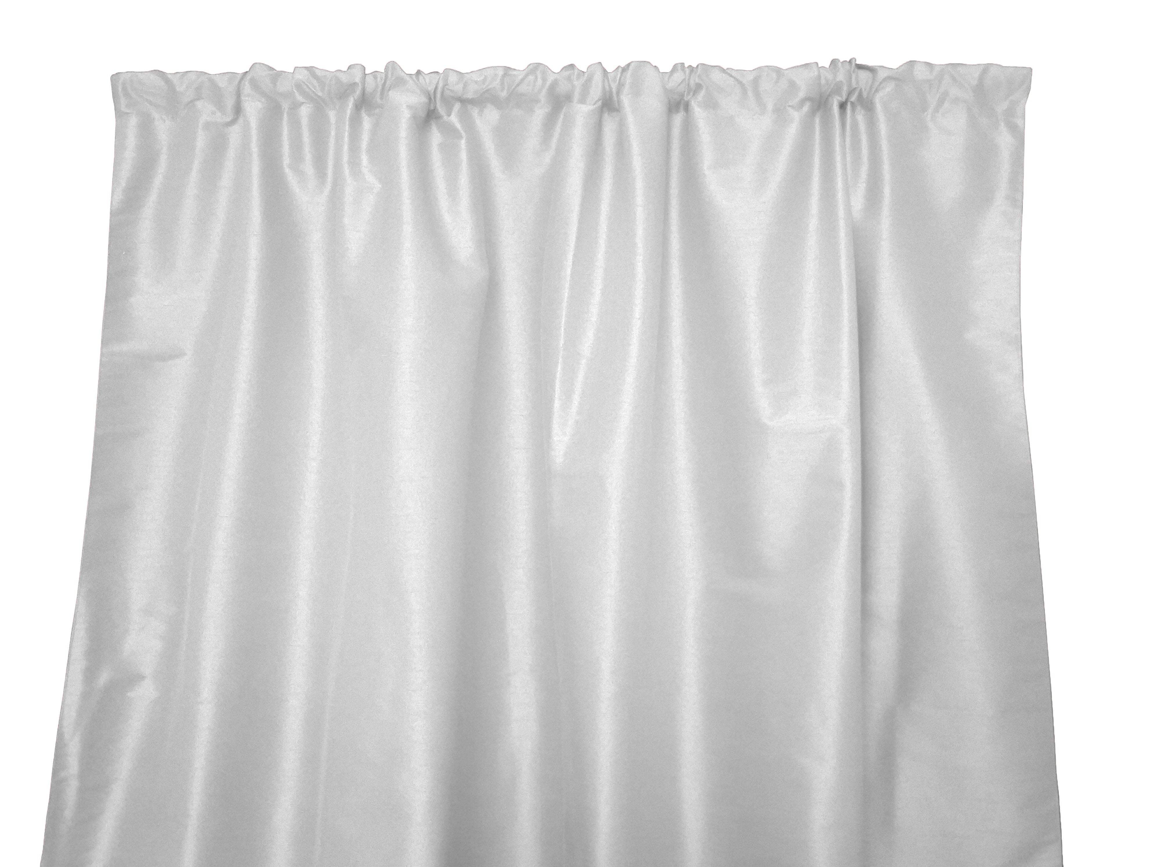 Faux Silk Solid Dupioni Window Curtain 56 Inch Wide White - Walmart.com