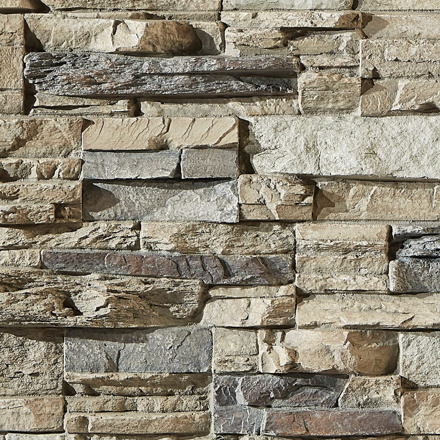 Faux Stacked Stone 3D Textured Wall Panel Sample | Sedona | 8"L x 8"H ...