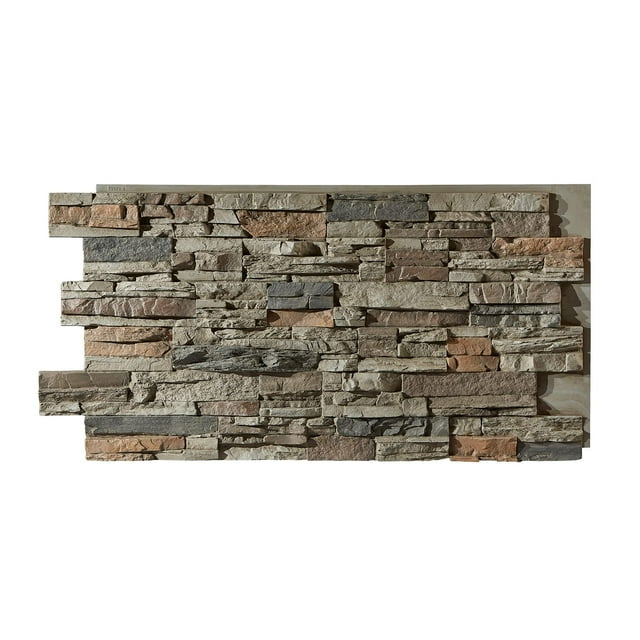 Cambridge Gray Faux Stacked Stone 3D Panel, Sedona, 48''x24''x2'', Rock ...