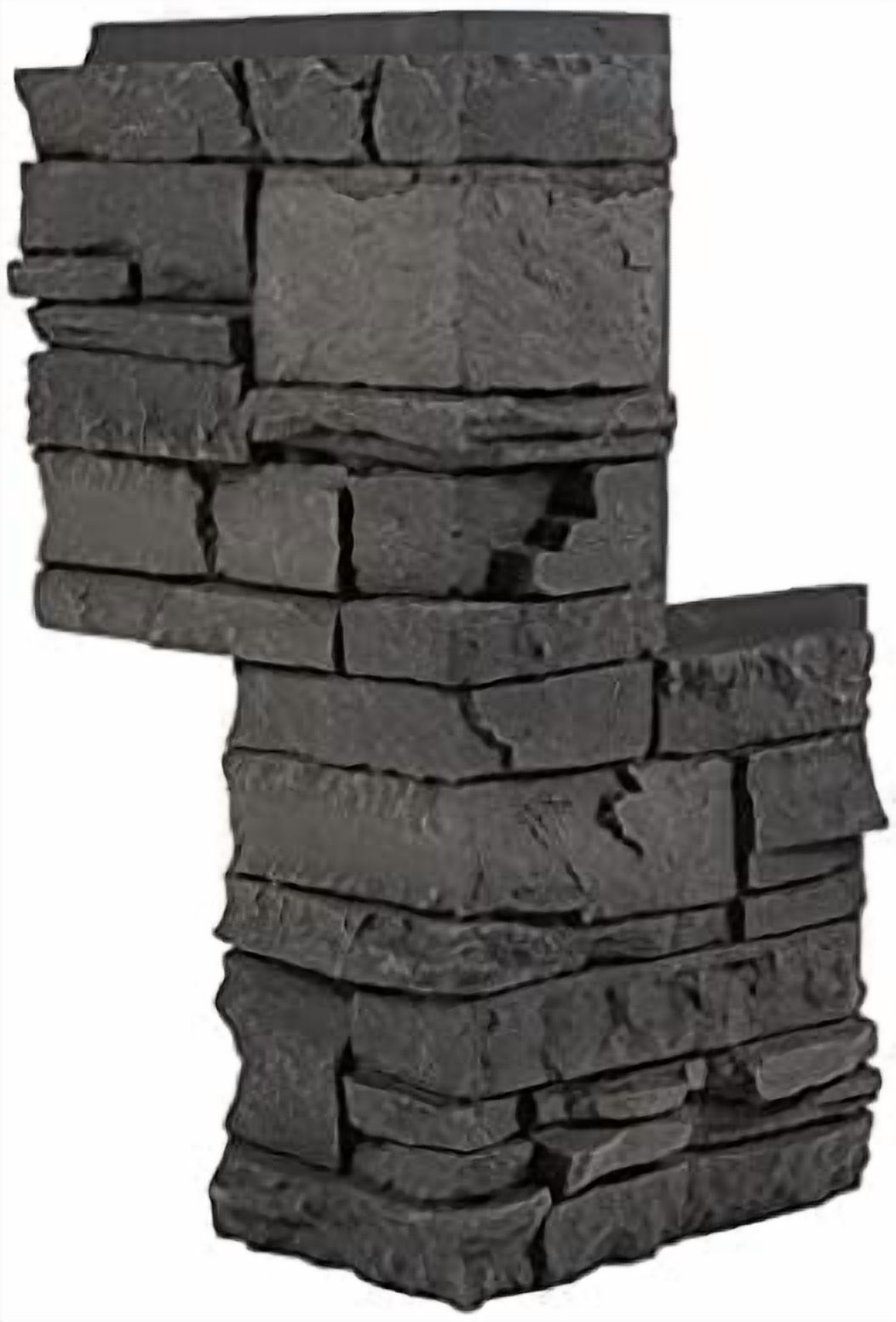 Faux Stacked Stone 90 Degree Outside Corner Panel 22.5" x 12" in Iron ...