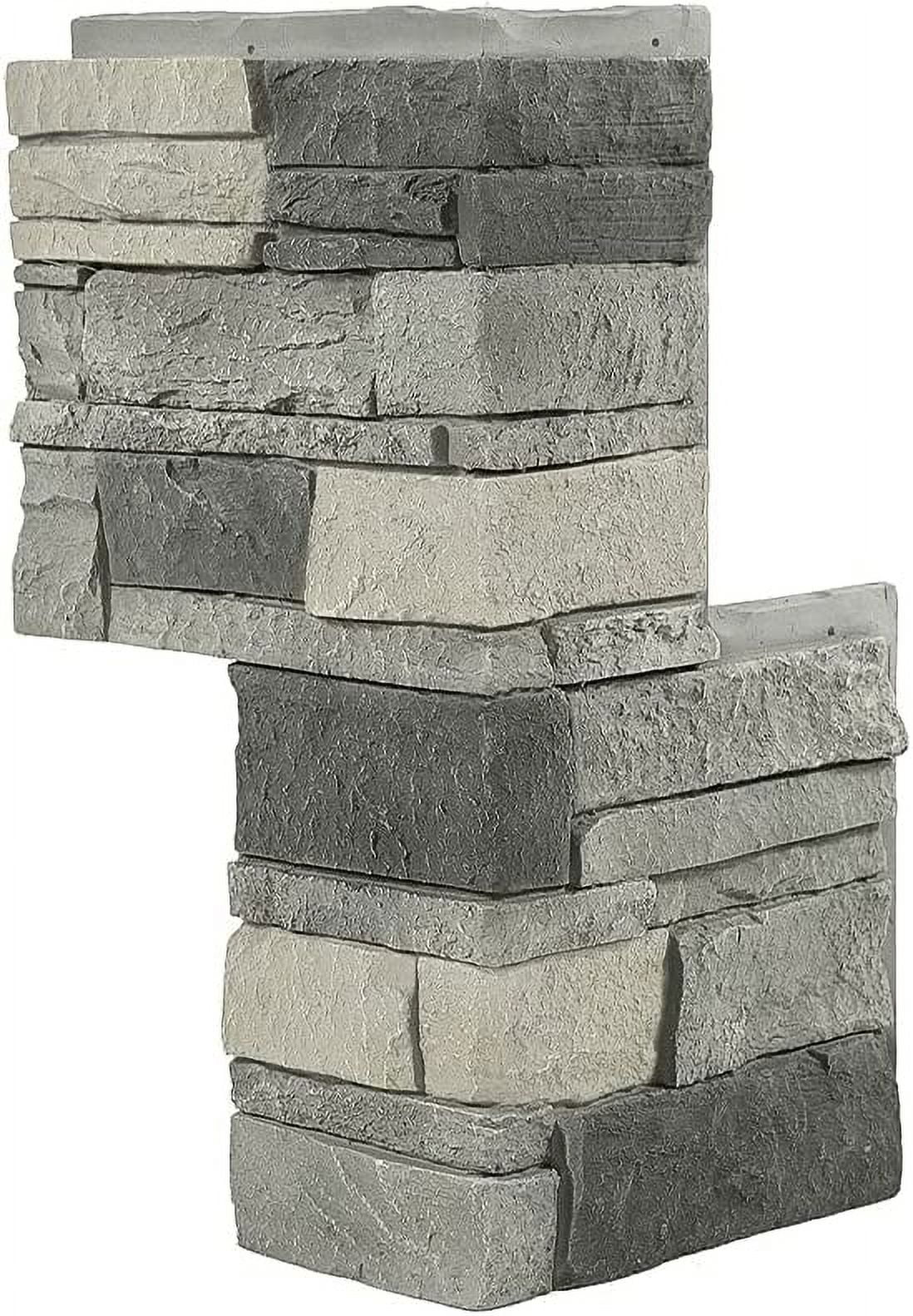 Faux Stacked Stone 90 Degree Outside Corner Panel 22.5" x 12" in ...
