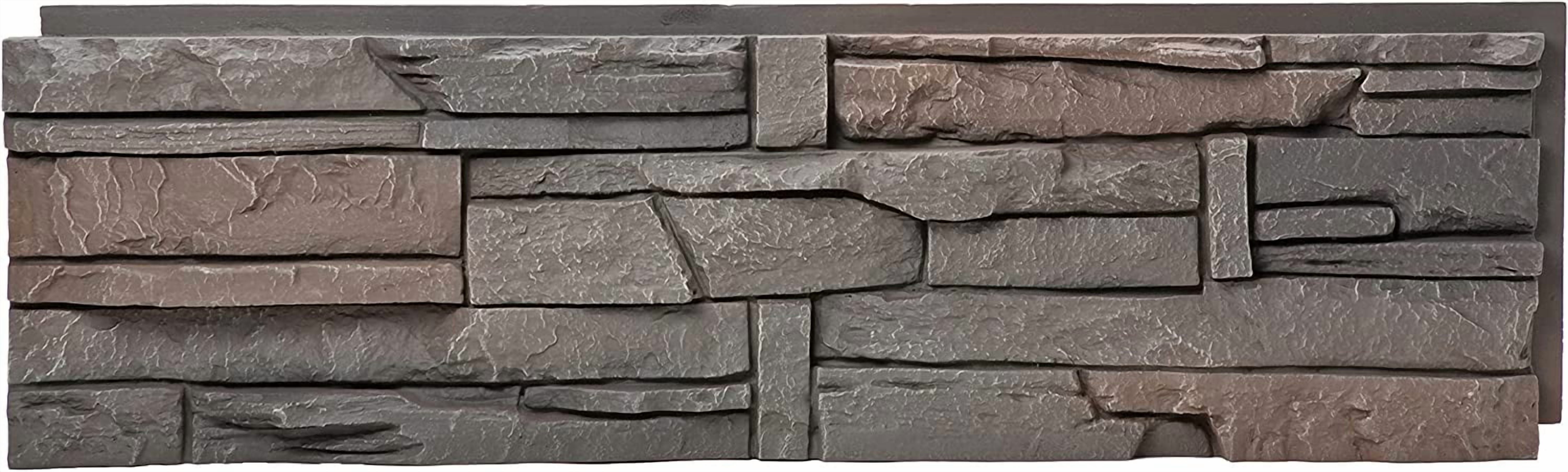 Faux Stacked Stone Panel 41" x 11.25" in Coffee Color for Do It ...