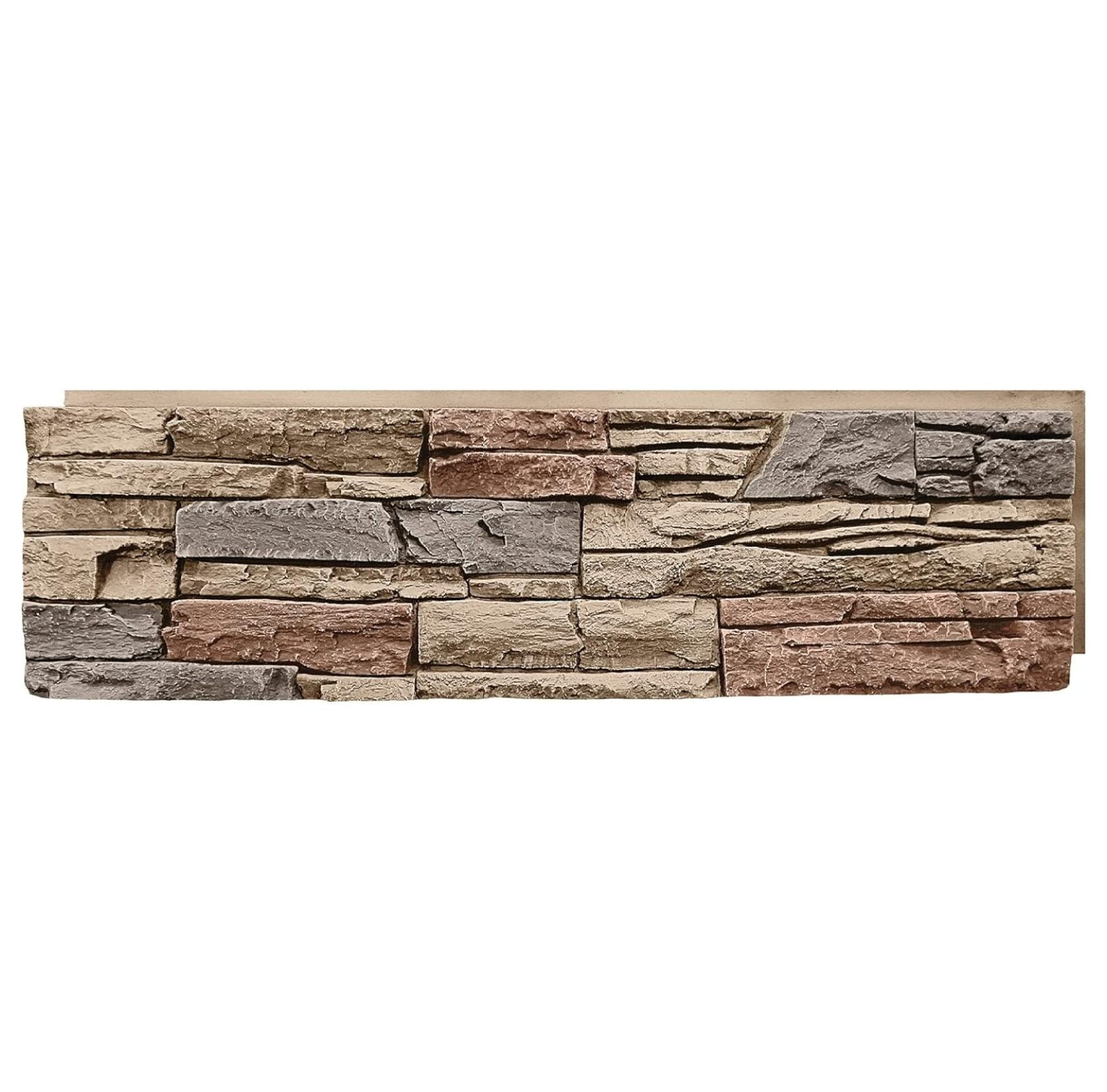 Faux Stacked Stone Panel 41" x 11.25" in Desert Sunrise Color for Do It ...