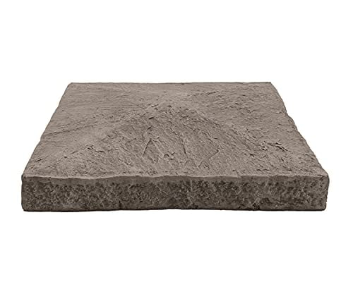 Faux Stacked Stone Peaked Pillar Cap 13.5" x 13.5" x .75" in Desert ...