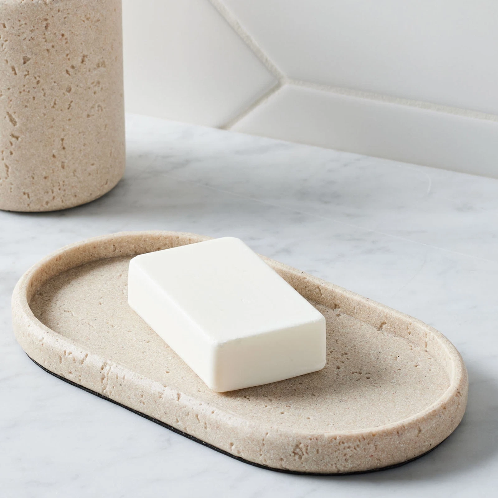 Faux Stone Accessory Tray Soap Dish/Holder Bathroom Organizer For ...