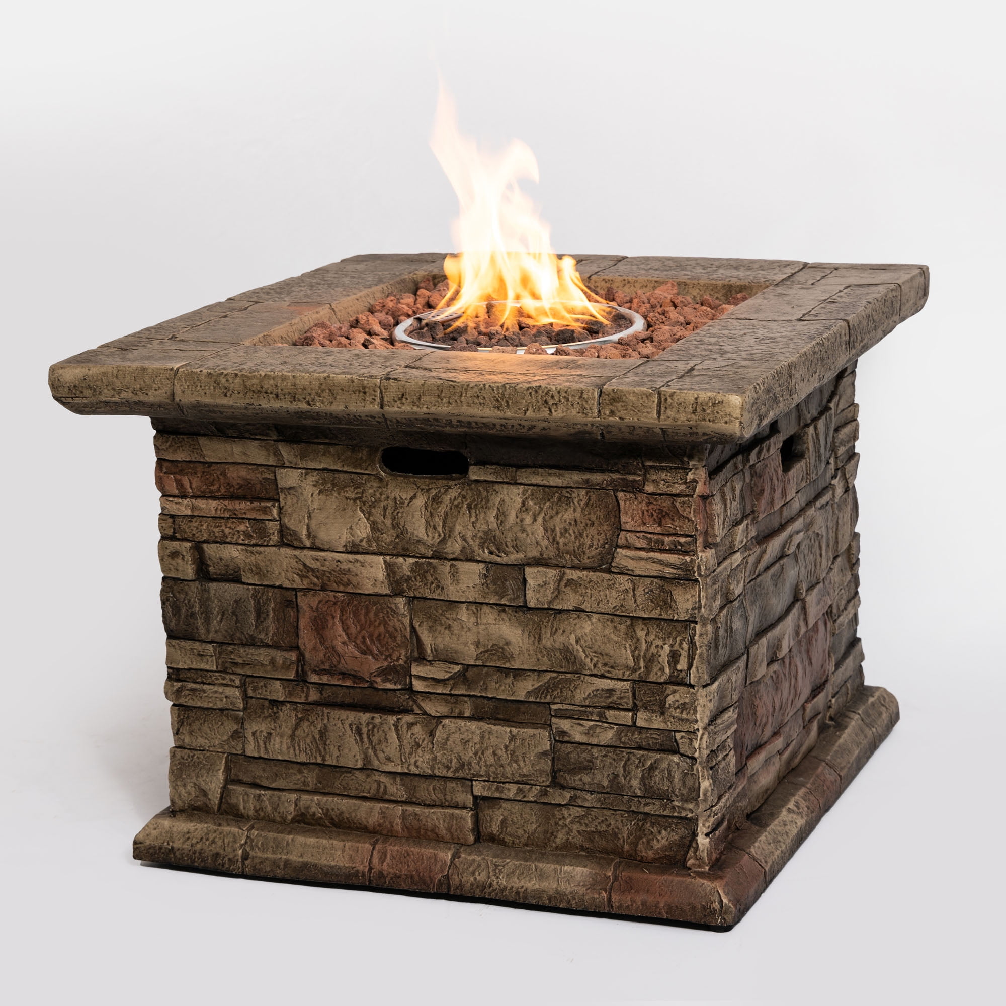 Faux Stone Propane Fire Pit Table - Walmart.com