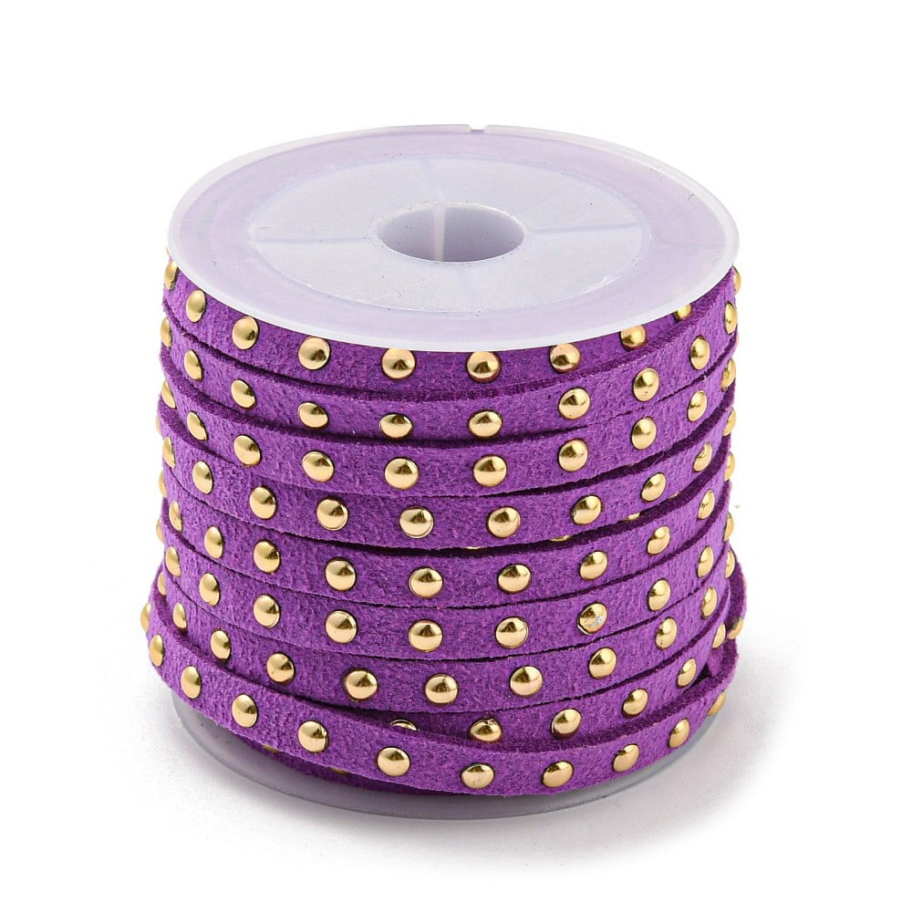 Faux Suede Cord with Golden Tone Alloy Rivet For Punk Rock Jewelry ...