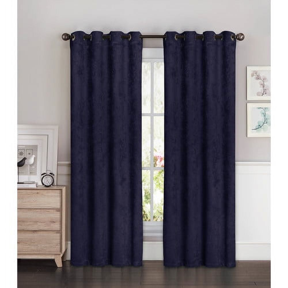 Faux Suede Room Darkening 108 x 96 in. Grommet Curtain Panel Pair ...