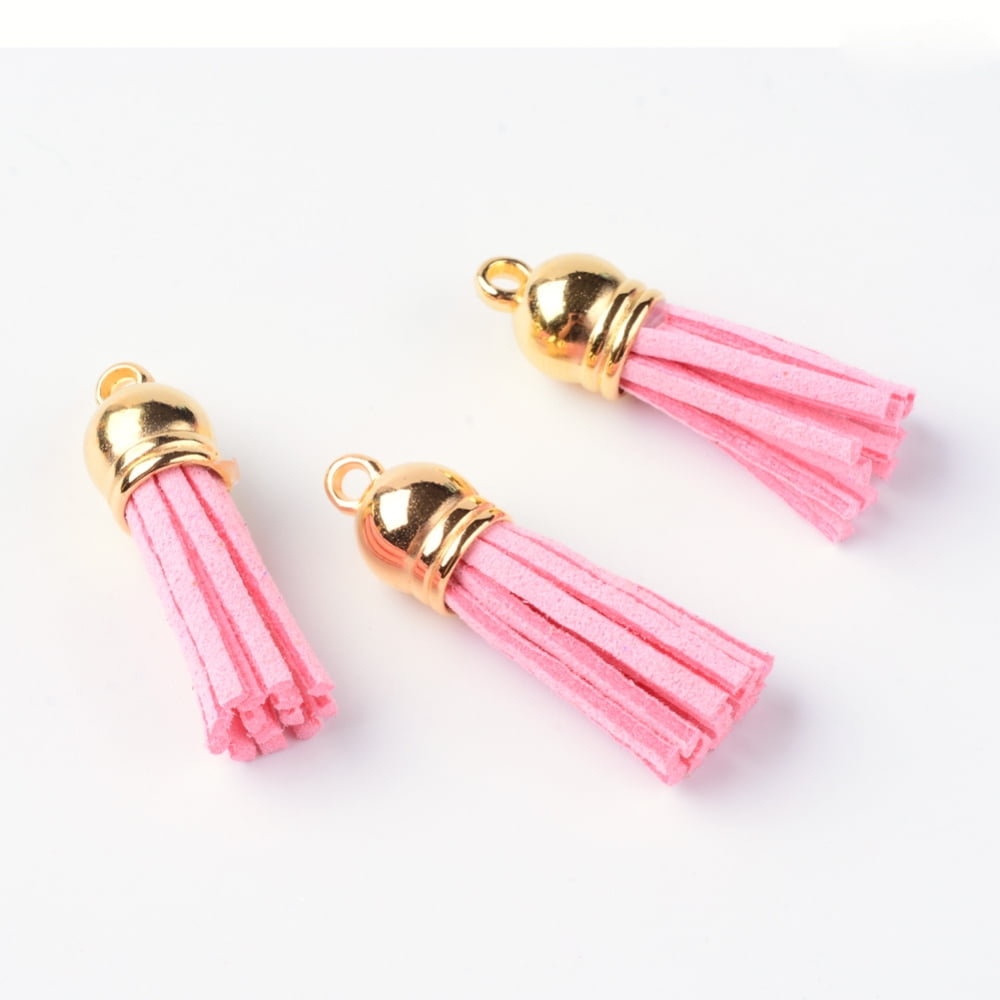 Faux Suede Tassel Pendant Decorations with CCB Plastic Cord Ends Pearl ...