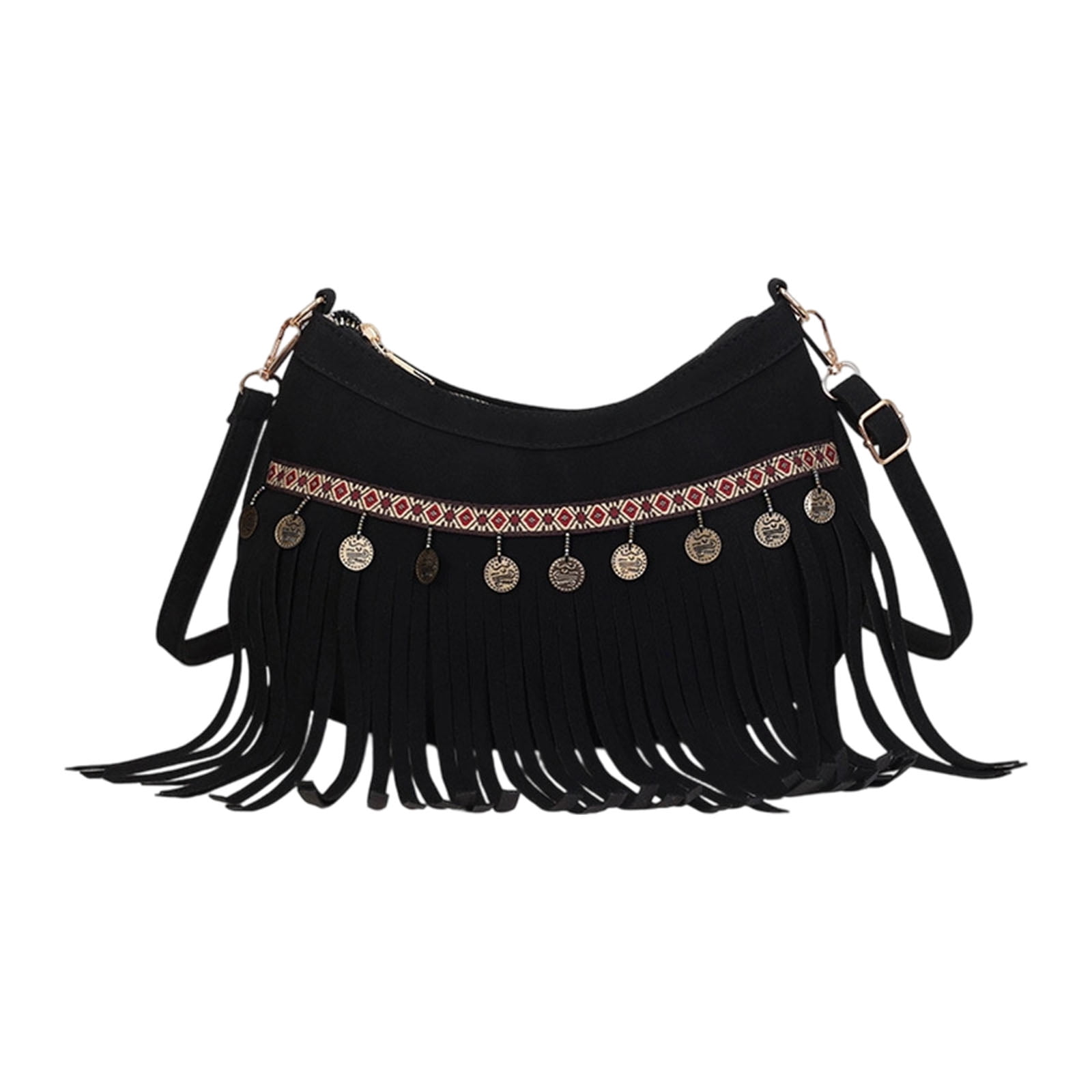 Faux Suedes Underarm Bag for Women Fringe Crossbody Purses Ladies ...