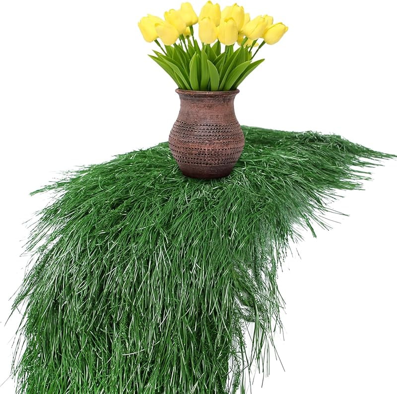 Faux Thatch Straw Table Runner 13 X 36 Inch, Yellow Grass Hay Table ...