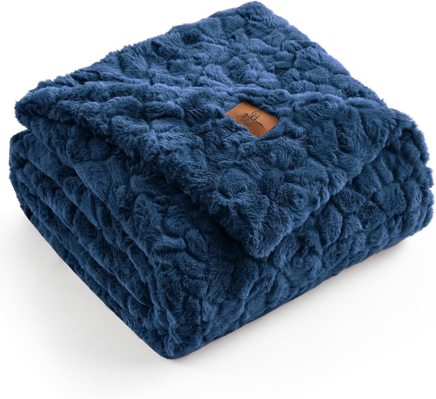 Faux Throw Blanket for Couch, Fuzzy Soft Plush Thick Warm Fluffy ...