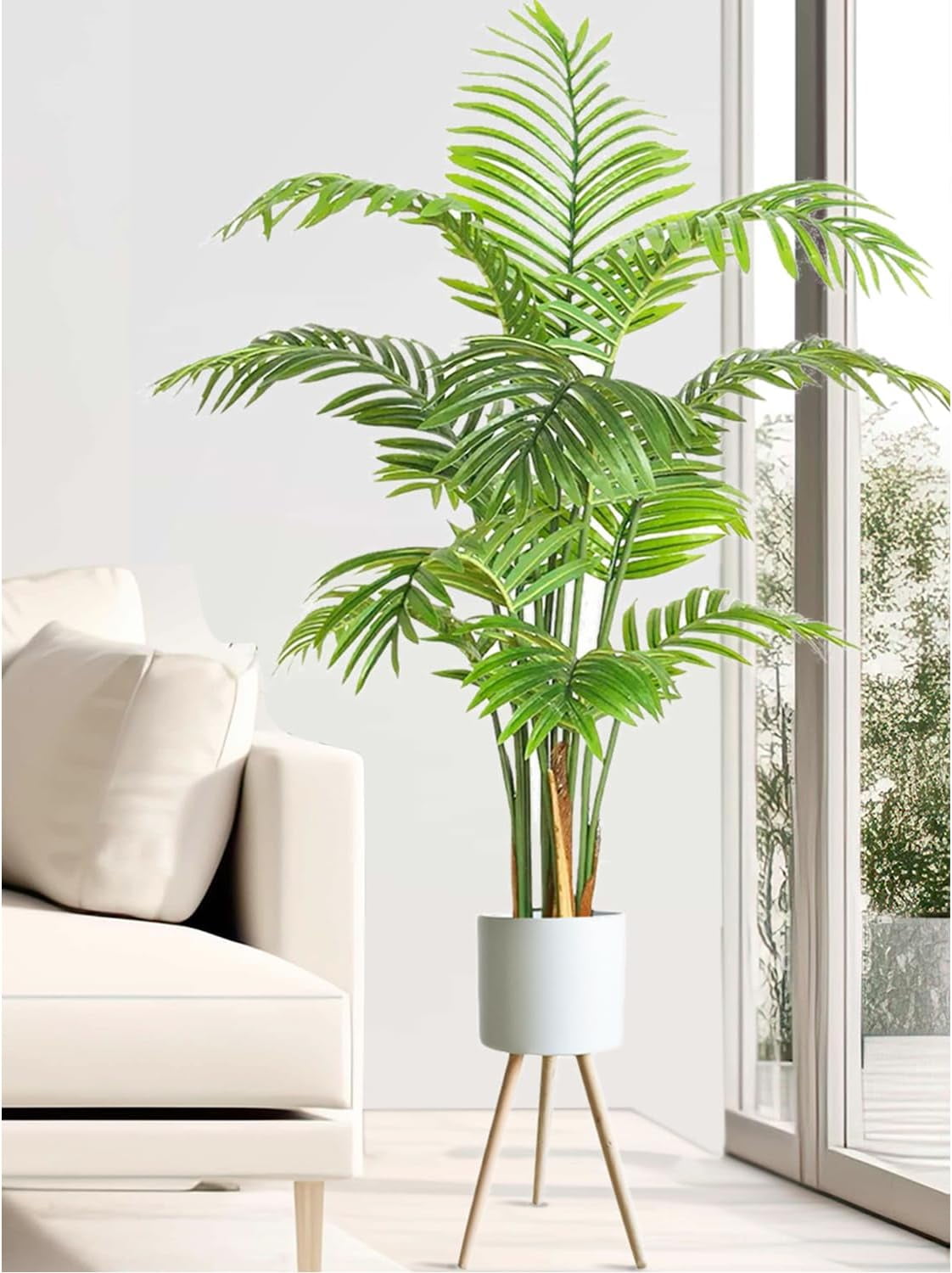 Faux Trees Indoor with White Planter - Tall Artificial Plants Indoor ...