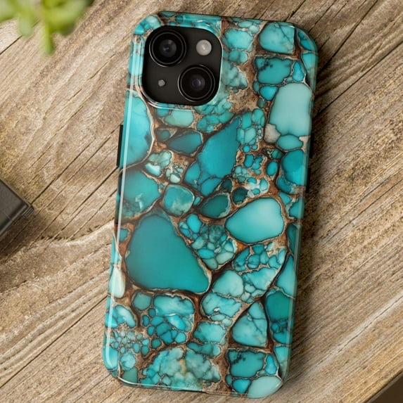 Faux Turquoise Boho Gemstone Phone Case Teal Blue Green Unique iPhone ...