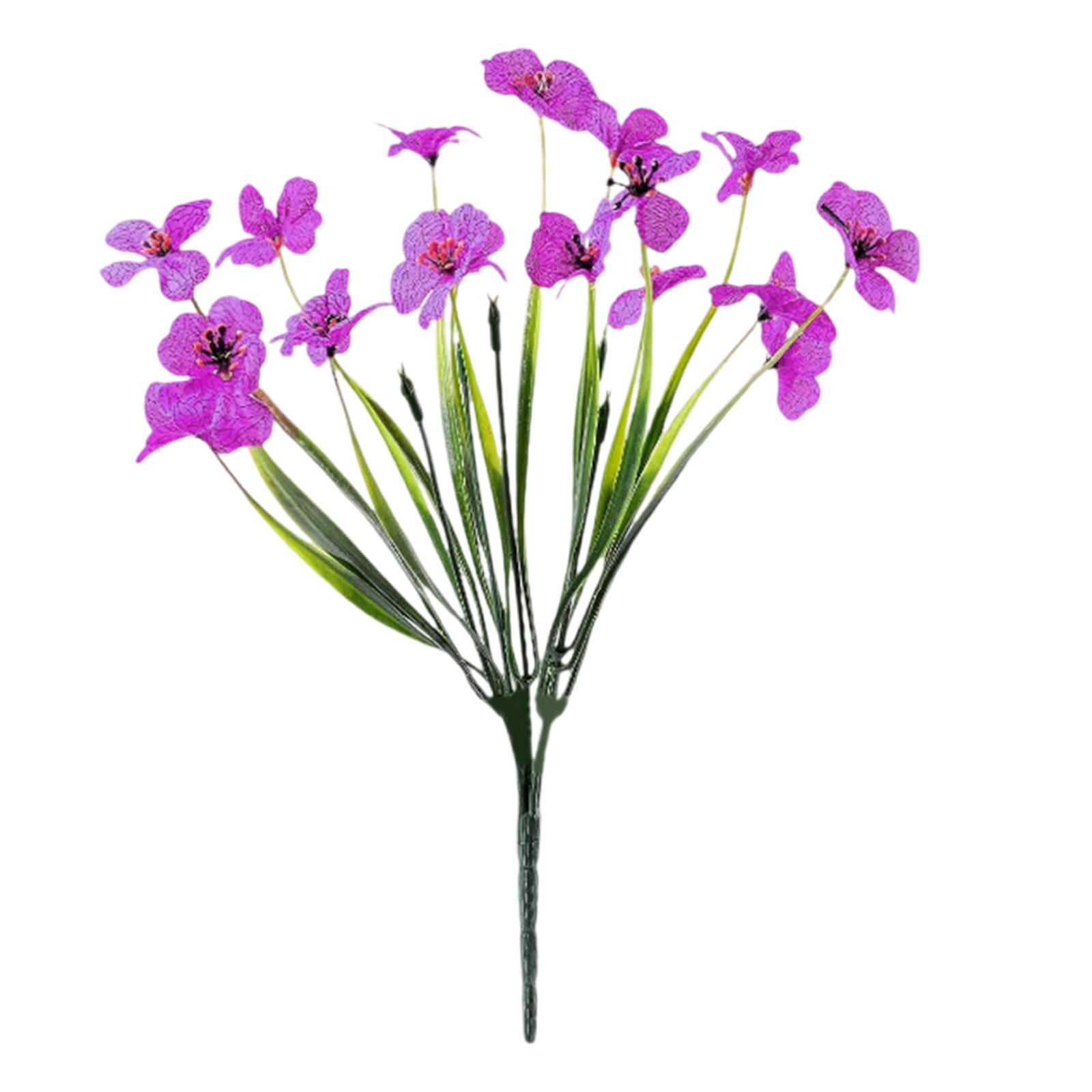 Faux Violets Bouquet, Ongmies No Fade Plastic Plants, Outdoor Flower ...