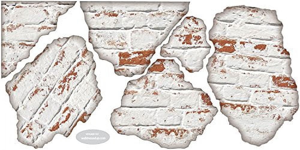 Faux White Brick Breakaway Wall Decals Repositionable Matte Brick Wall ...