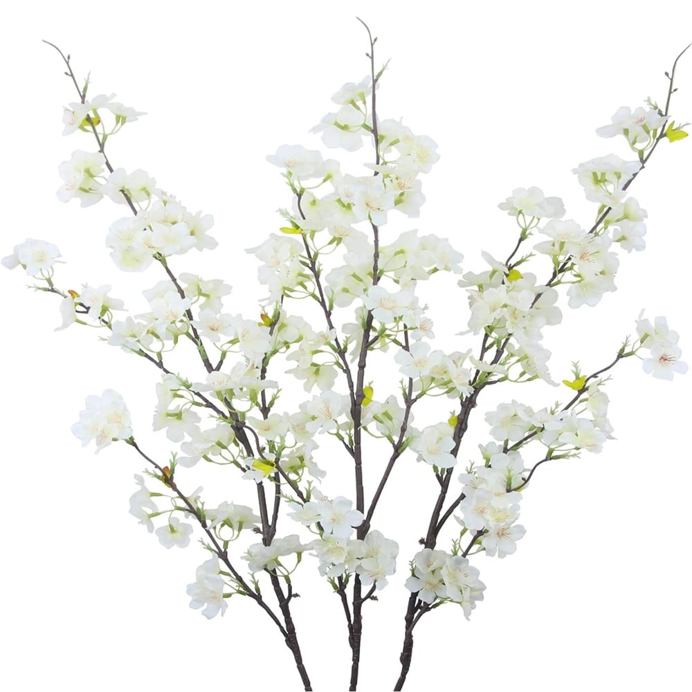 Faux White Cherry Blossom Tree Stems,Artificial Cherry Blossom Branches ...