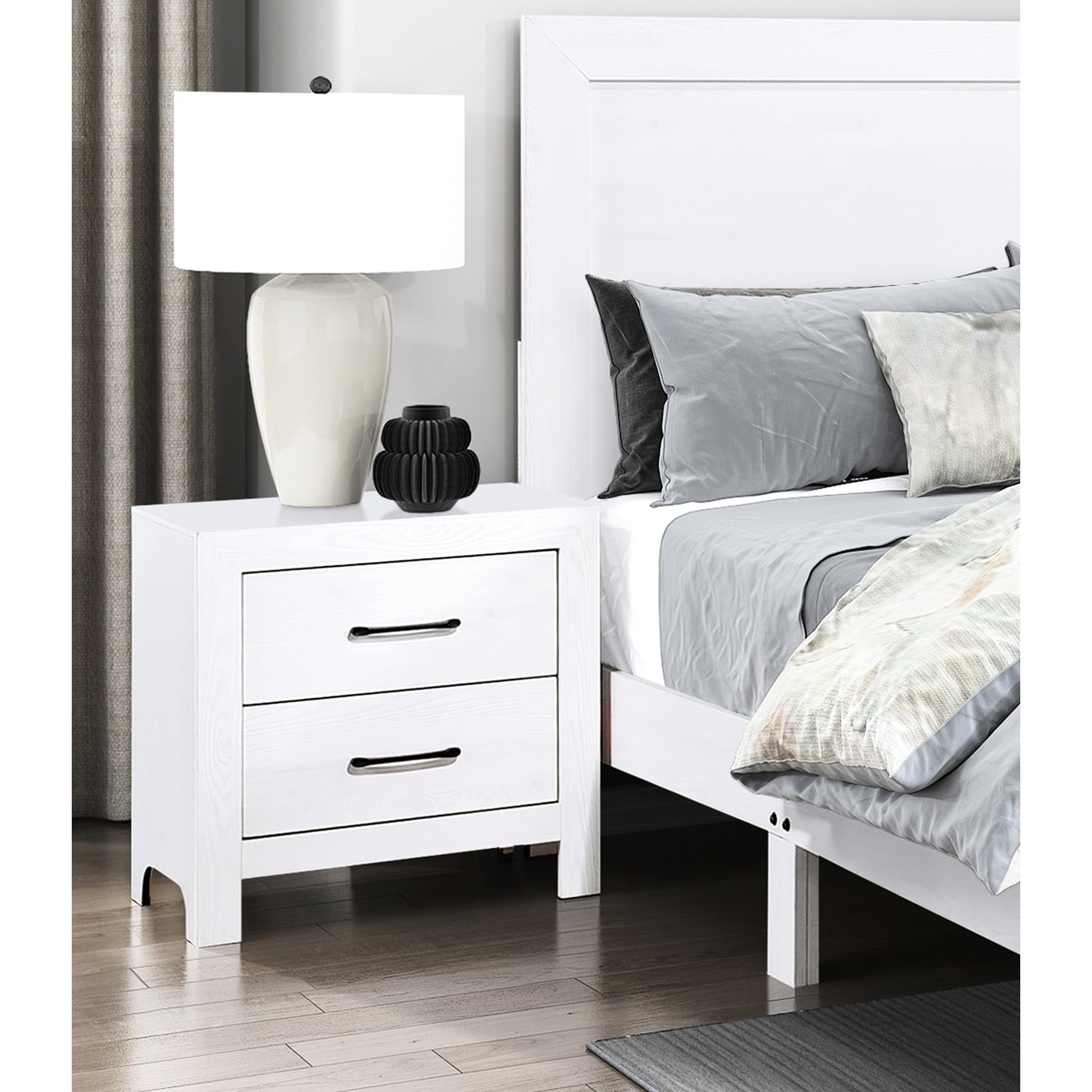 Faux Wood Veneer - Black Hardware Accent - Bedroom Setting - 3D Printed ...