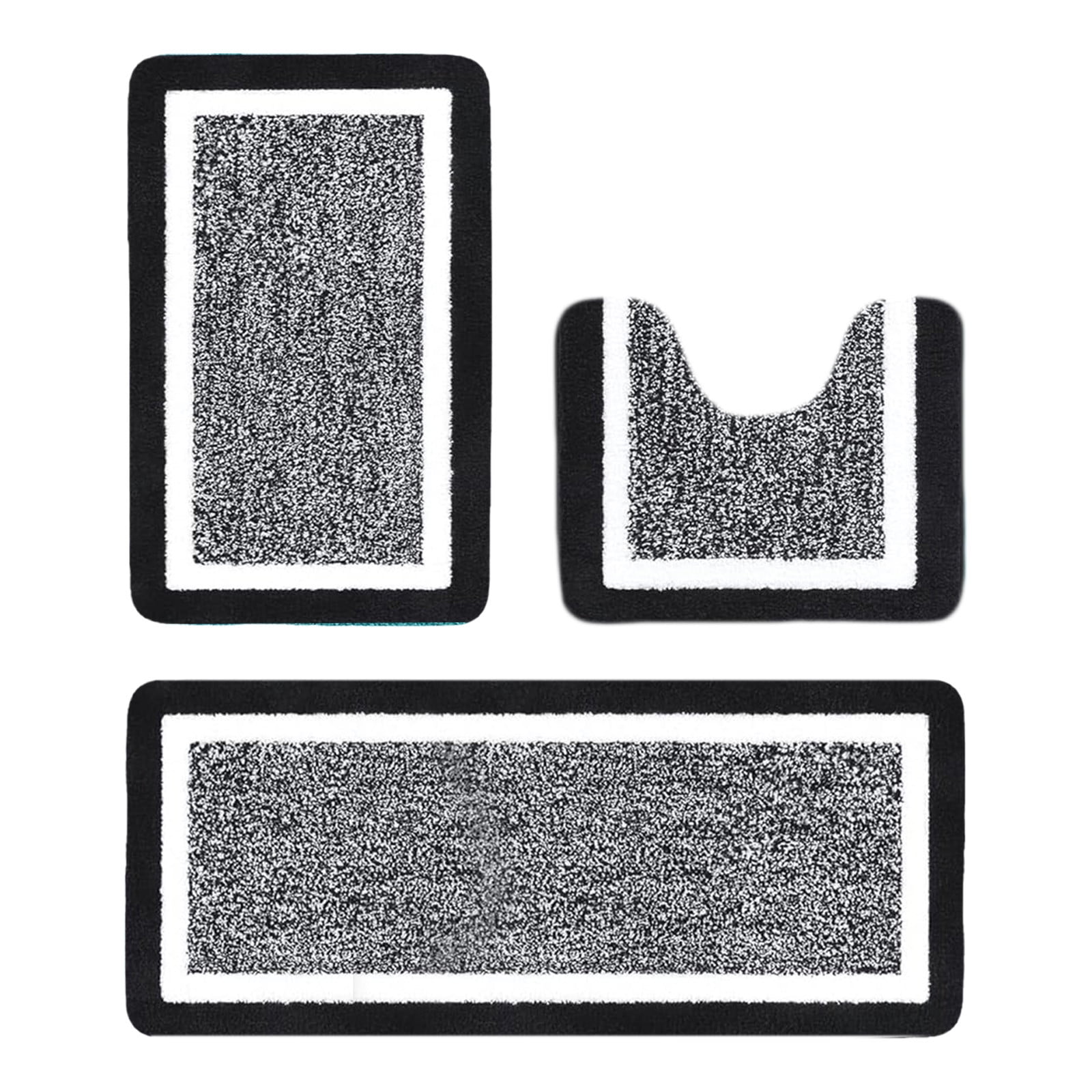 Faux Wool Bathroom Rug Set 3 Piece Extra Large Bath Mat Shower Rug with ...