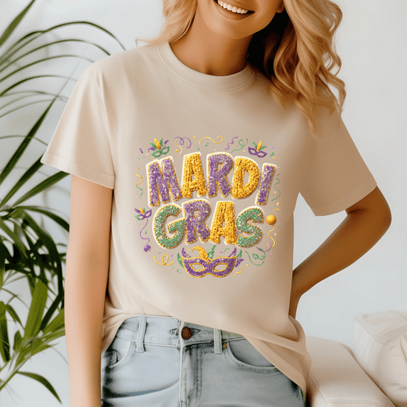 Faux Yarn Mardi Gras, Mardi Gras TShirt, Happy Mardi Gras, Holiday ...