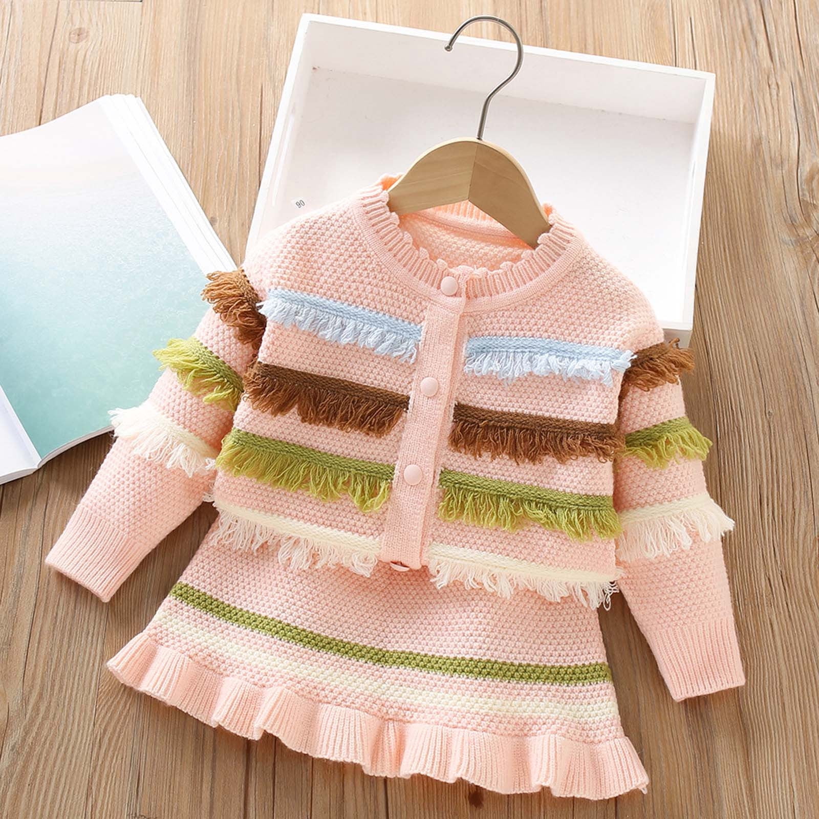 Favoffer 2PC Fall Girls' Sweater Set Long sleeve Knitted Crewneck ...
