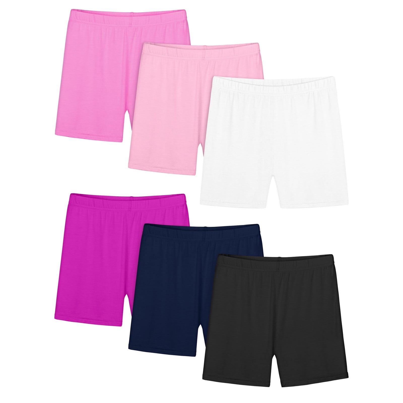 Favoffer 6PC Kids'Bike Shorts, Active Wear Solid Color Sports Shorts ...