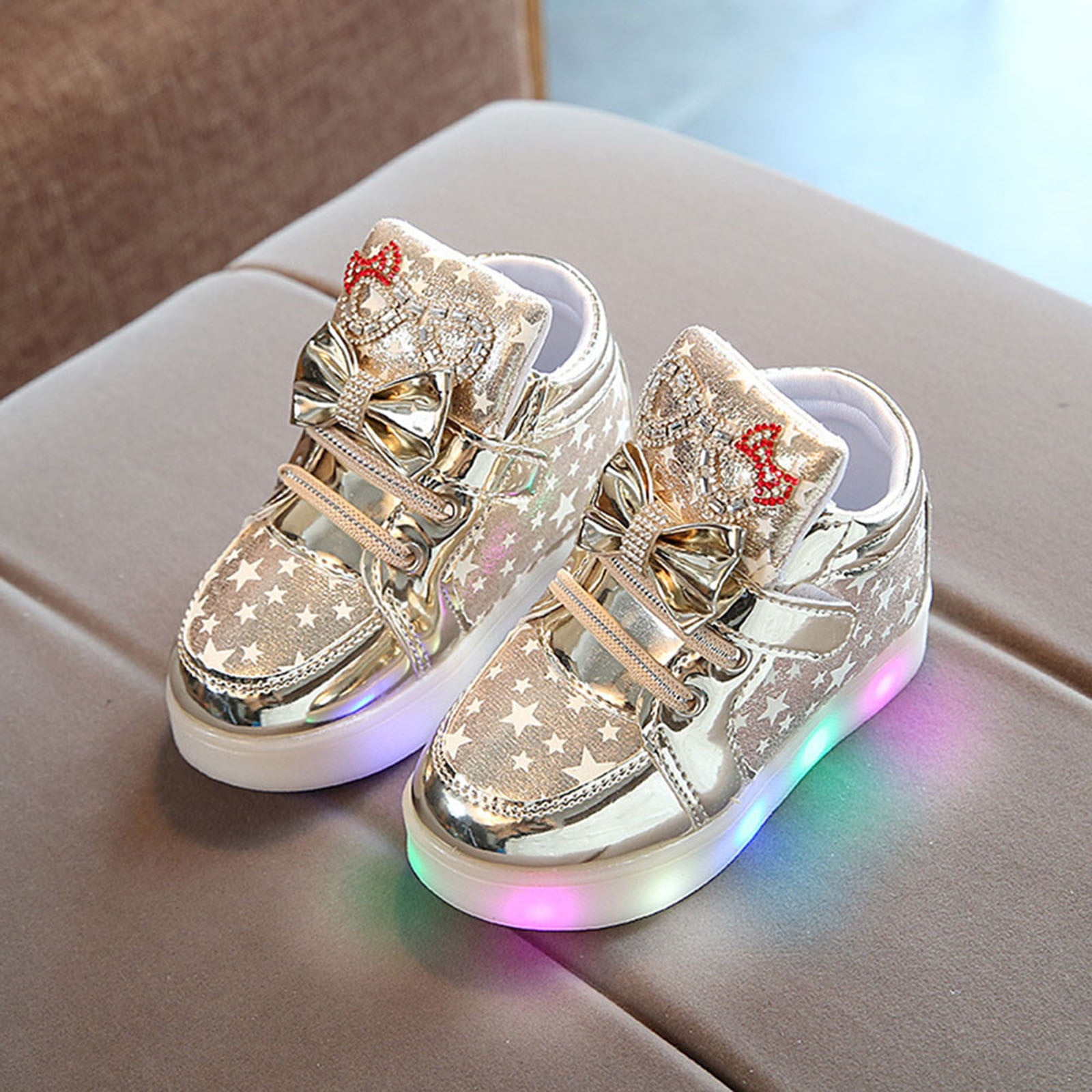 Favoffer Back to School Girls New Light-emitting sequins Sports Shoes ...