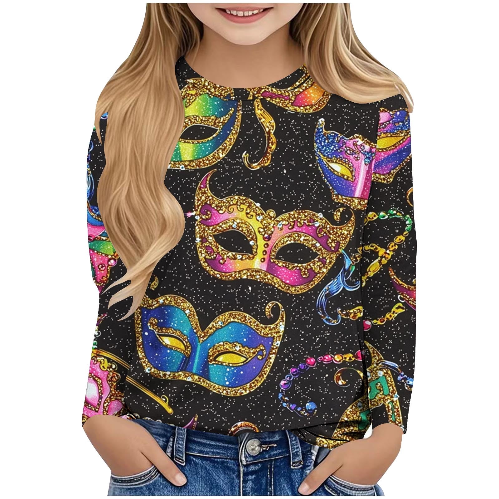 Favoffer Big Kids Girls Shirt Spring Cute Print Long Sleeve Top Dressy ...