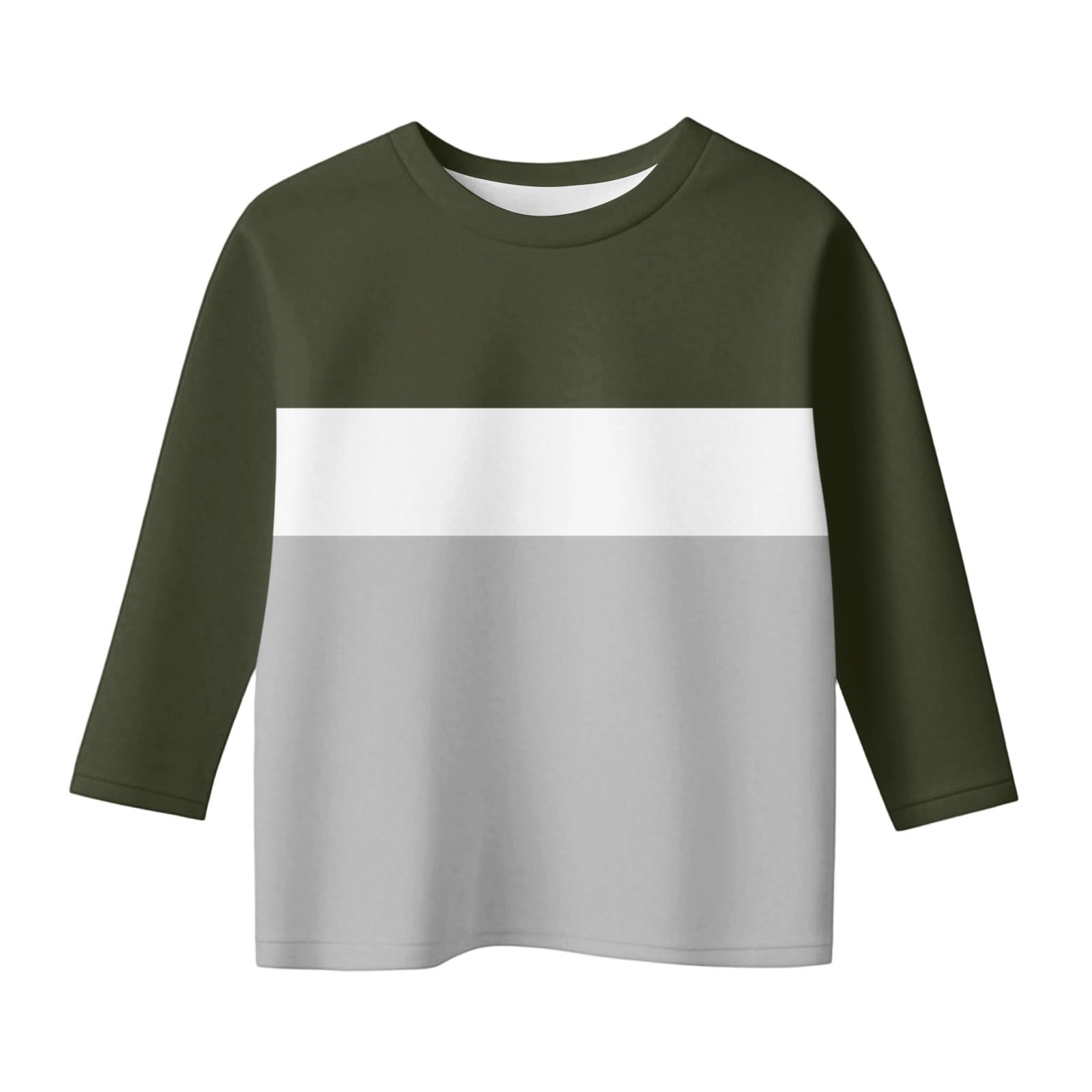 Favoffer Big Kids Unisex 3/4 Sleeve Tee Spring Summer Color Block Soft ...