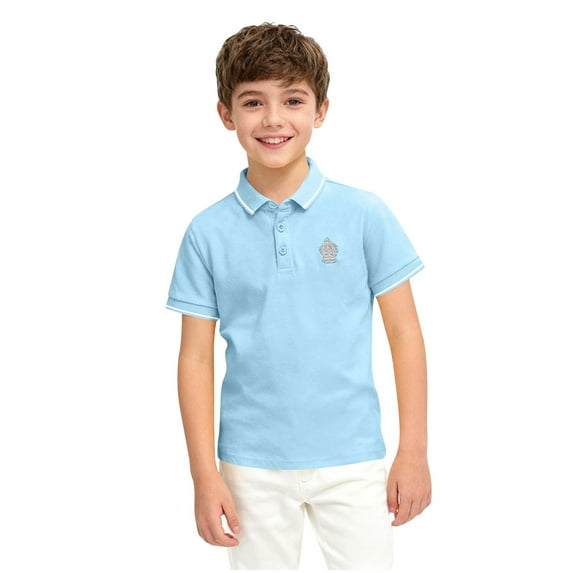 Favoffer Big Kids Unisex Collared Polo Tee Summer Cute Crown Print Soft ...