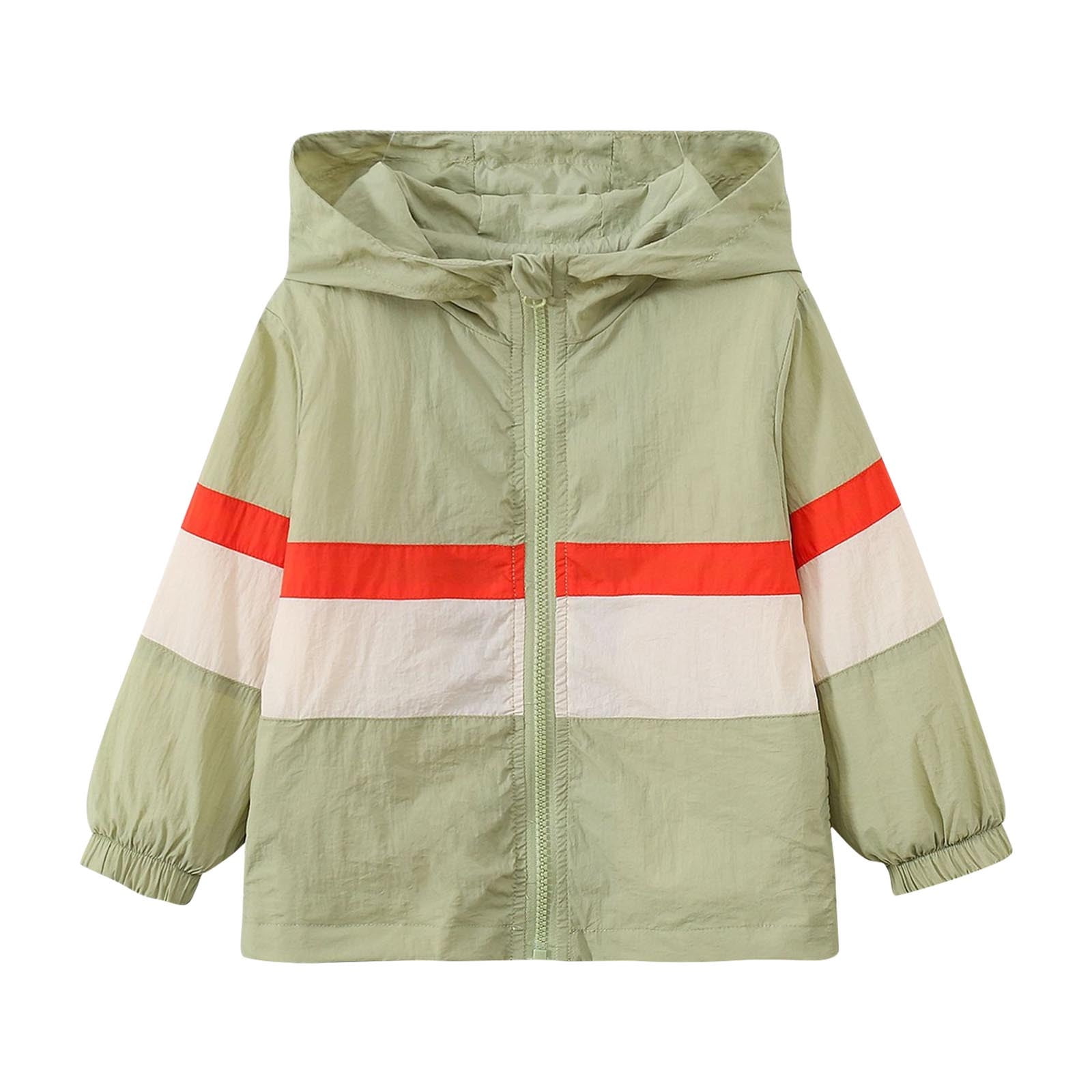 Favoffer Boys Girls Color Block Striped Hooded Trench Fall Zipper Casual Outerwear, Lightweight ...