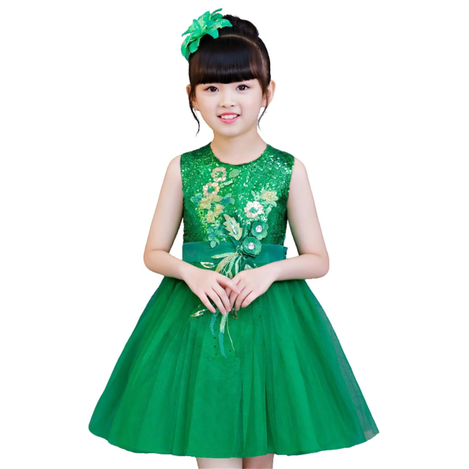 Favoffer Flower Girl Sequin Dress Kids Party Birthday Christmas Dresses ...